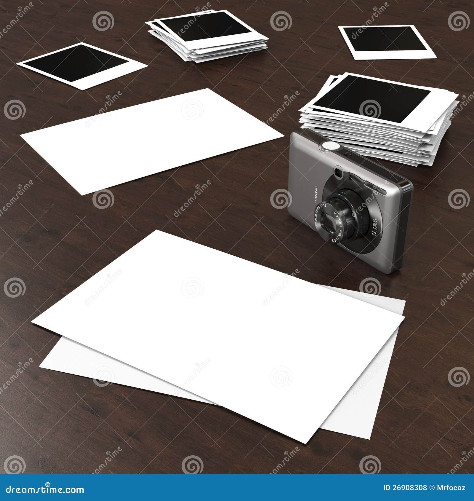 Desktop Composition stock illustration. Illustration of paper - 26908308