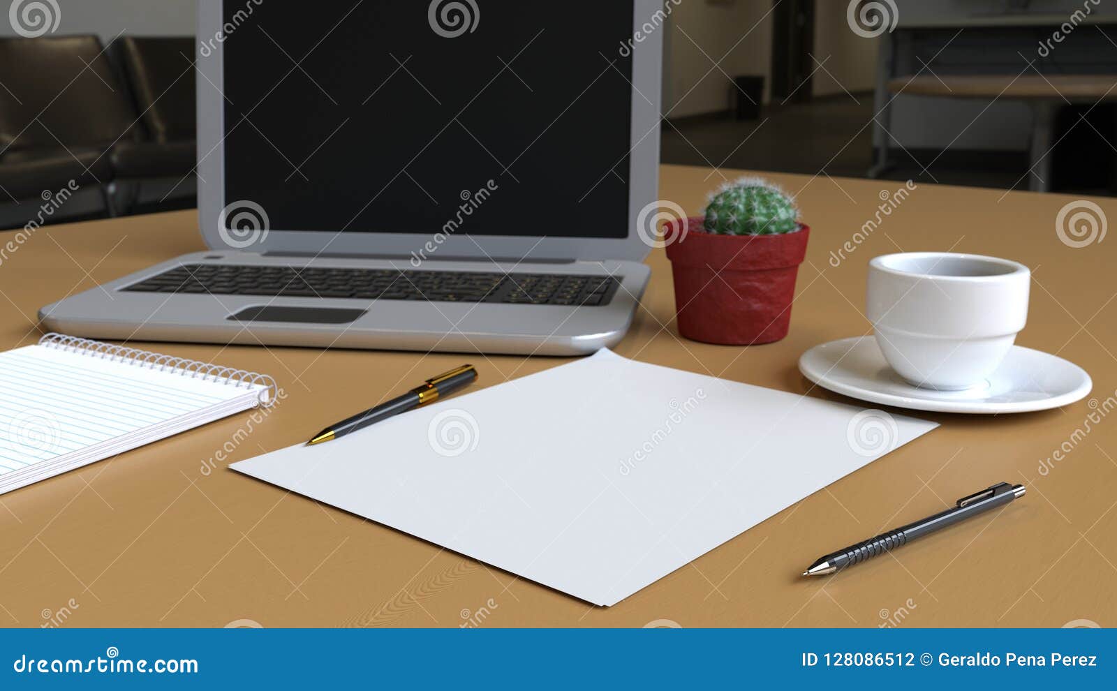 Desktop Composition of Assorted Office Elements Stock Photo - Image of ...