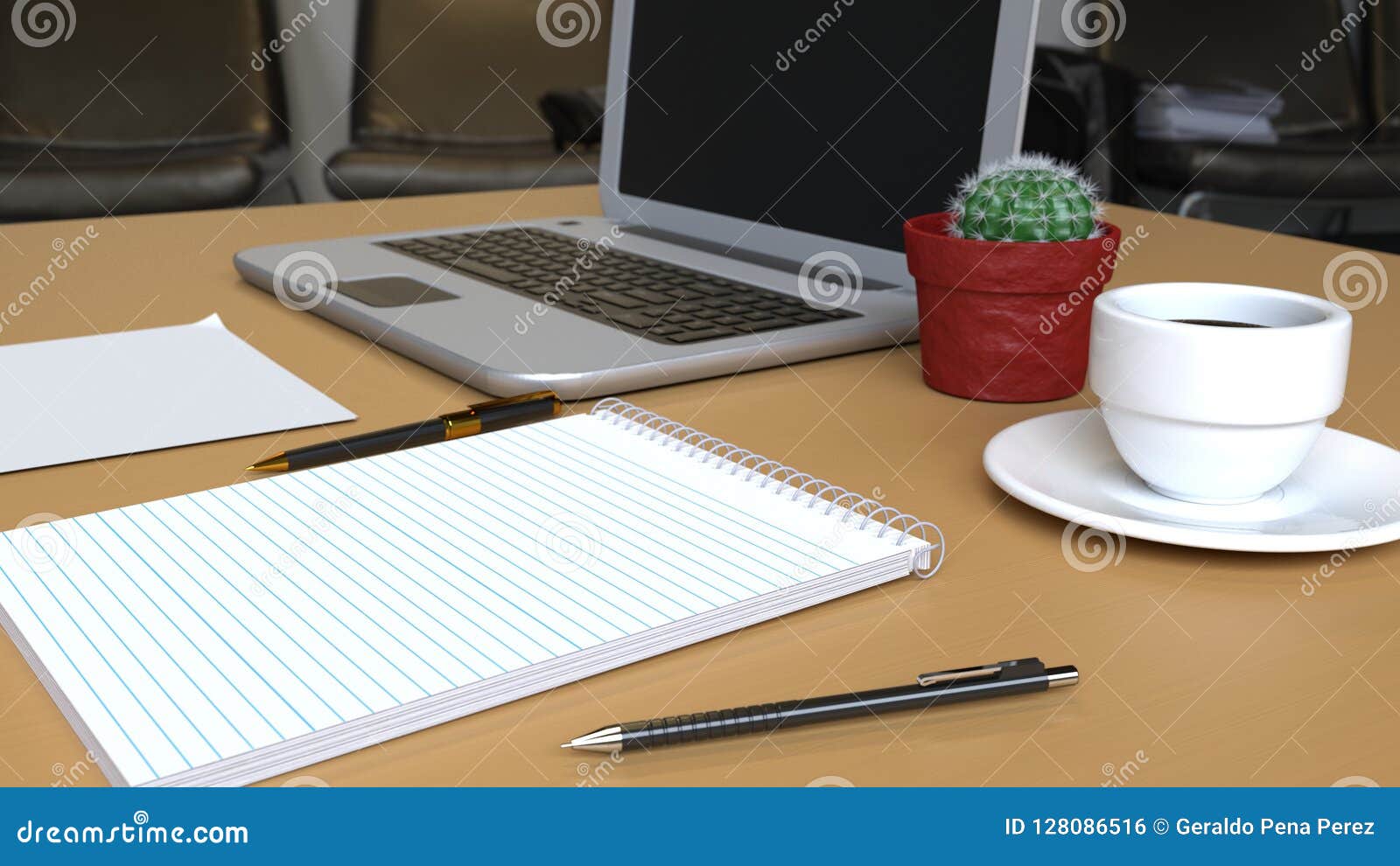 Desktop Composition of Assorted Office Elements Stock Photo - Image of ...