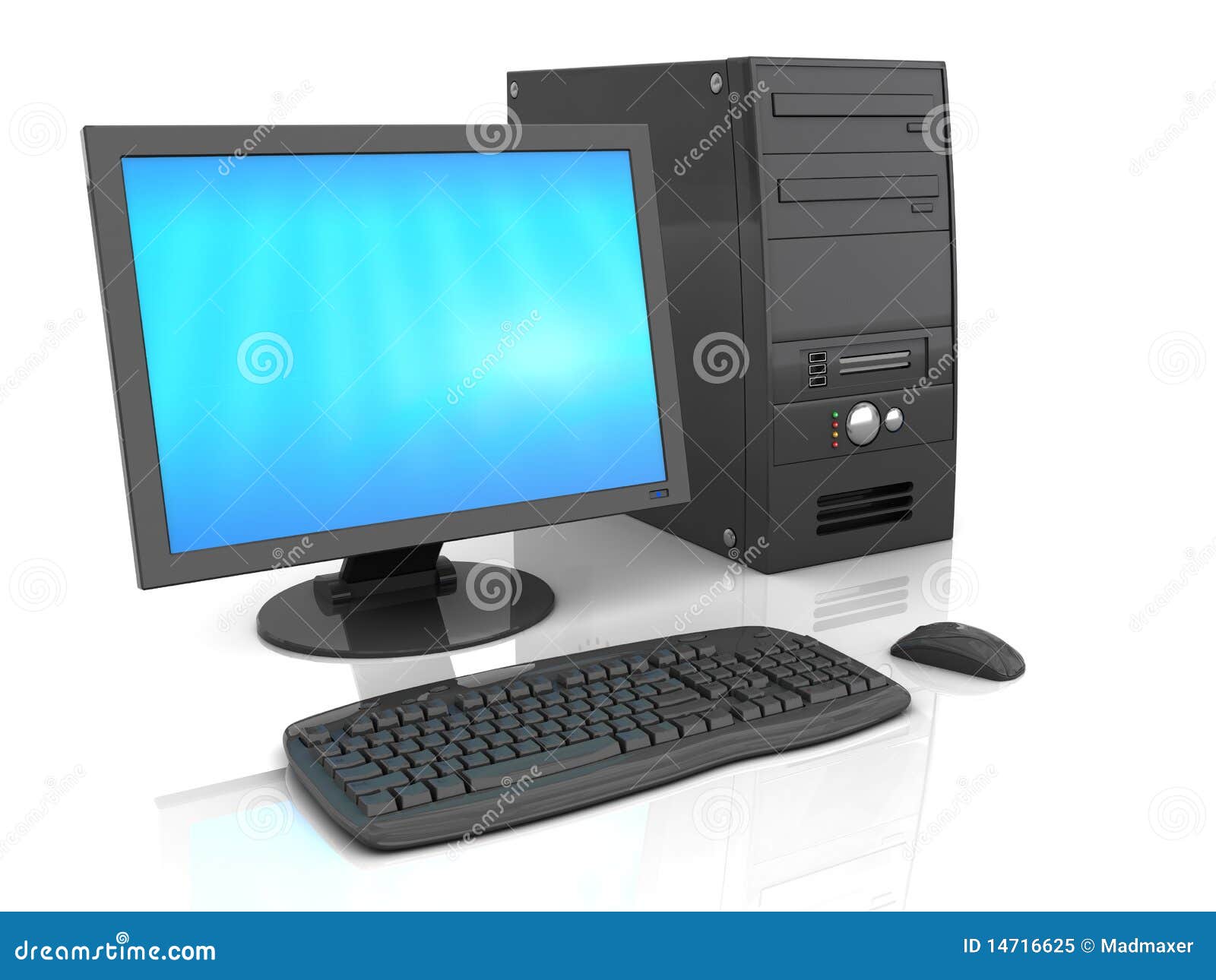 Desktop computer stock illustration. Illustration of network - 14716625