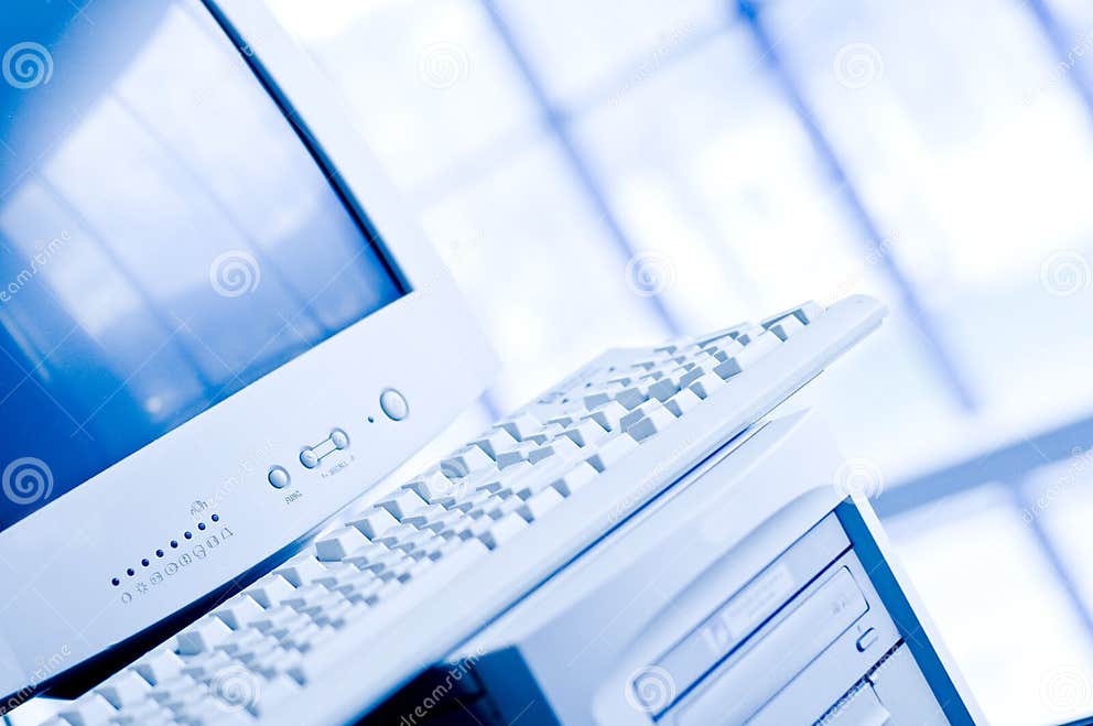 Desktop computer stock photo. Image of detail, monochromatic - 4902108