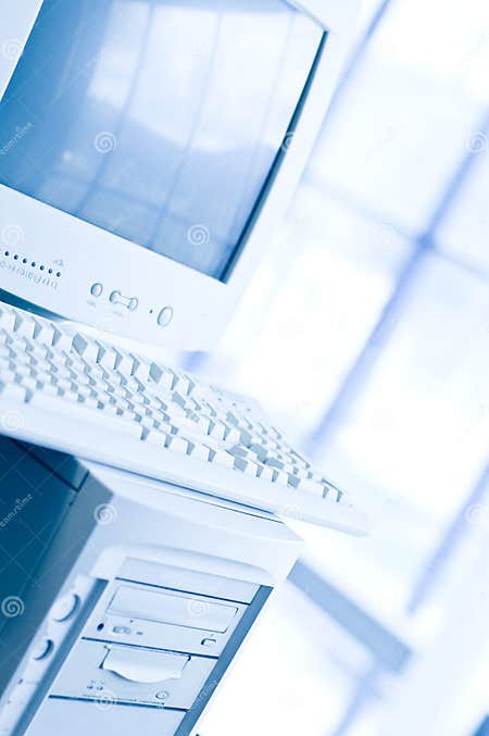 Desktop computer stock photo. Image of toned, blue, drive - 4902110