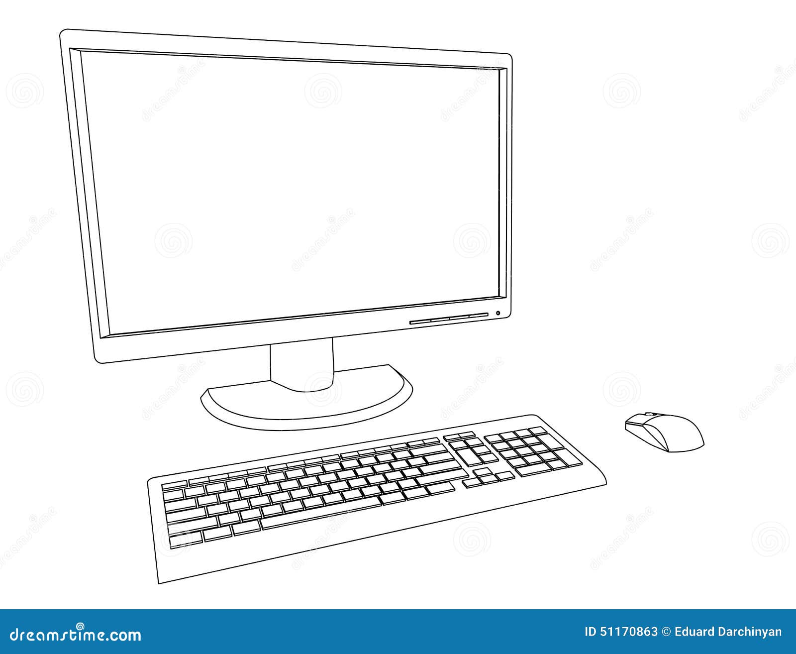 Desktop computer illustrazione vettoriale. Illustrazione di isolato ...