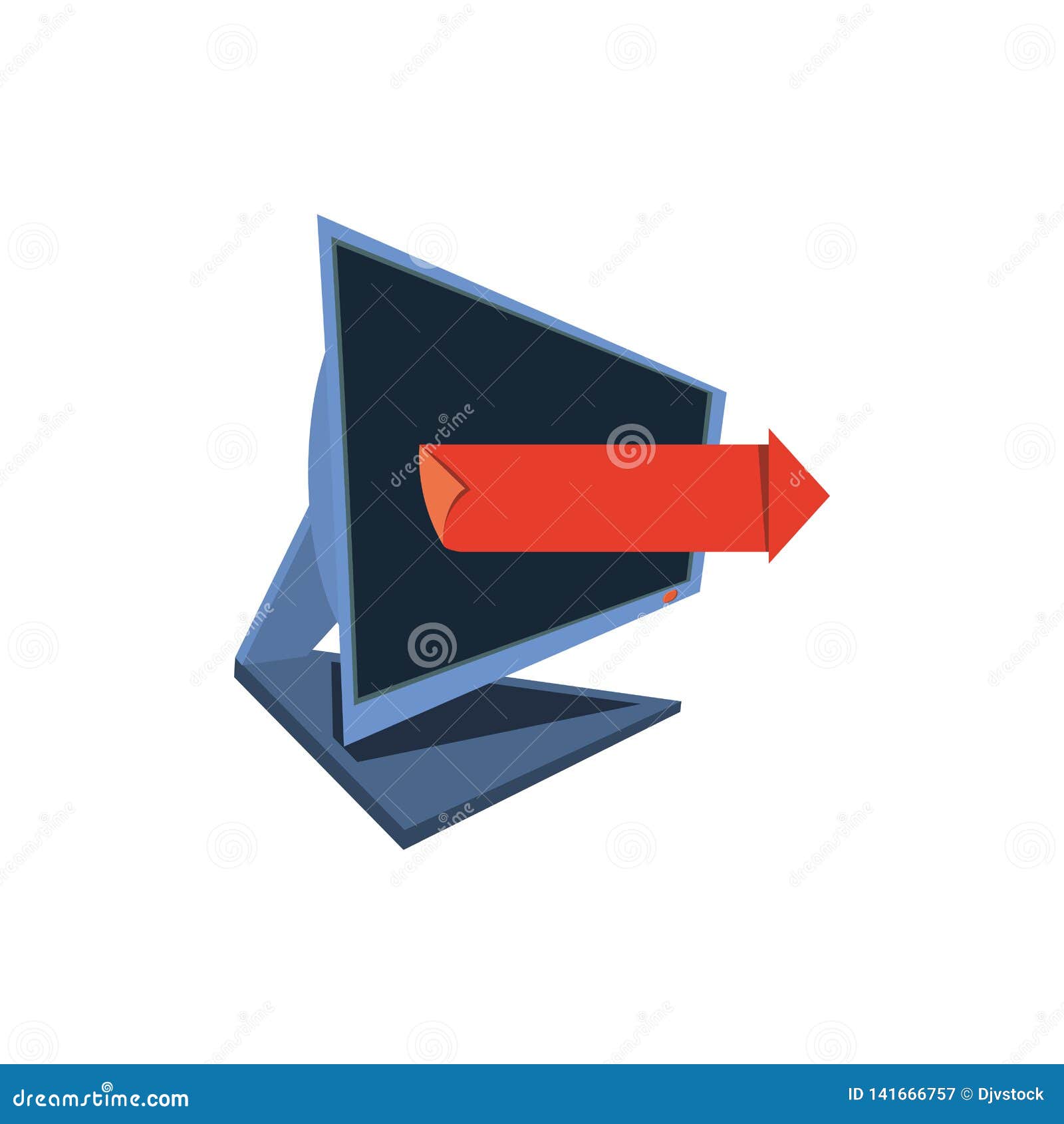 Desktop Computer with Arrow Stock Vector - Illustration of computer ...