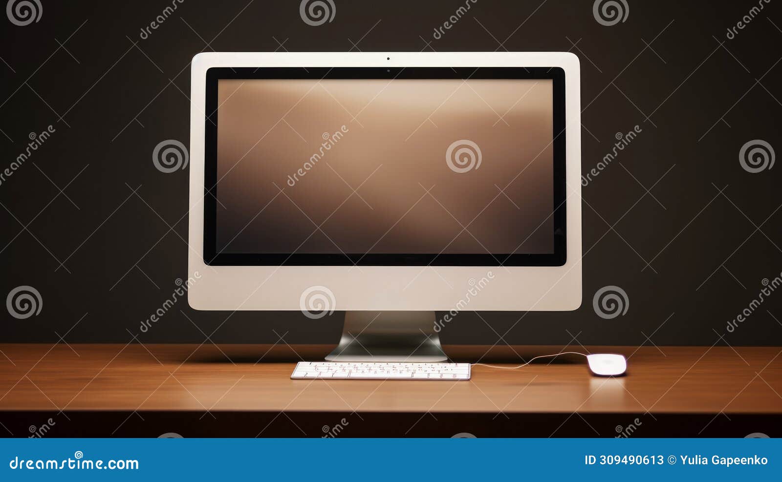 An Desktop Computer with Blank Screen Stock Image - Image of generative ...