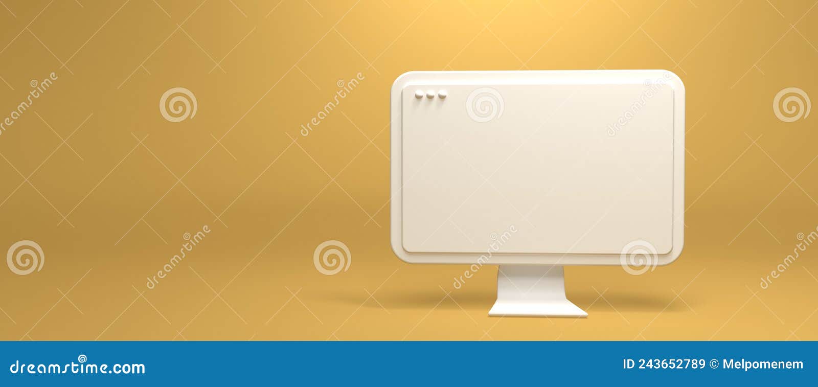 Desktop Computer with Blank Screen - 3D Render Stock Illustration ...