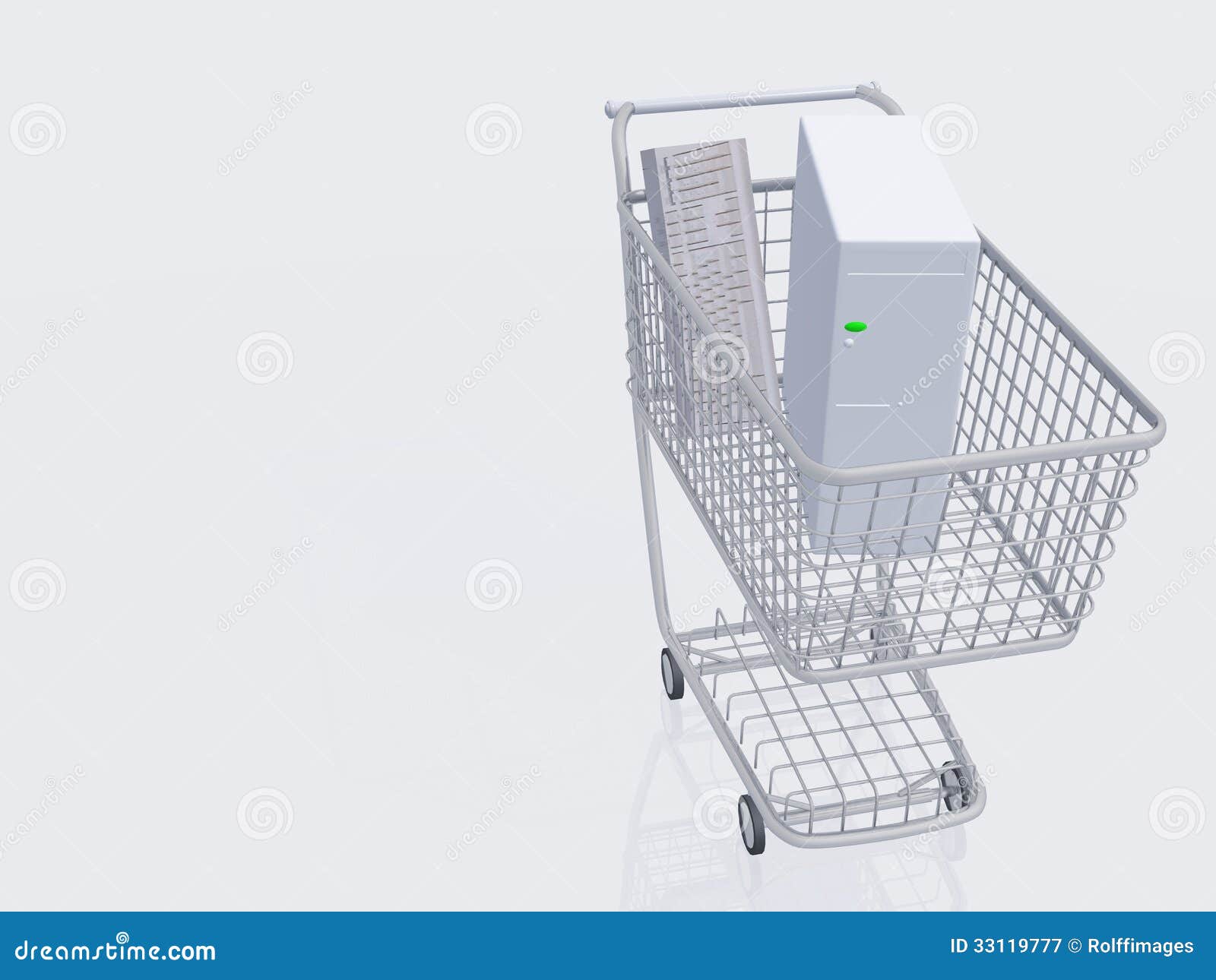 Desktop computer in cart stock illustration. Illustration of online ...