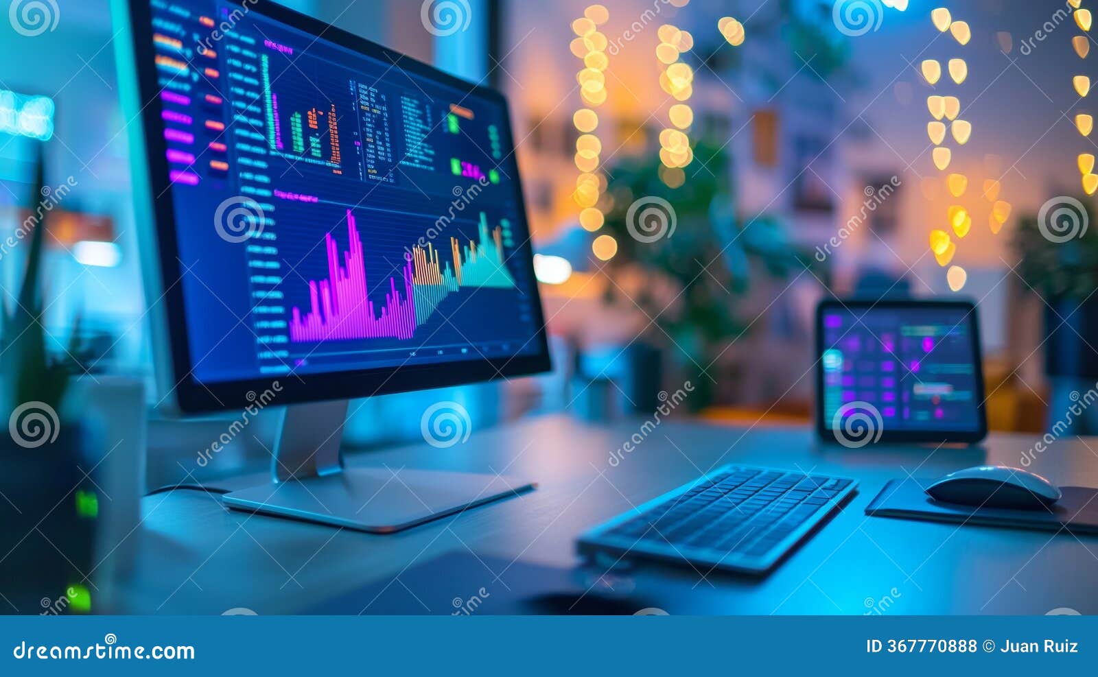 Colorful Data Visualizations And Graphs On A Dark Background ...