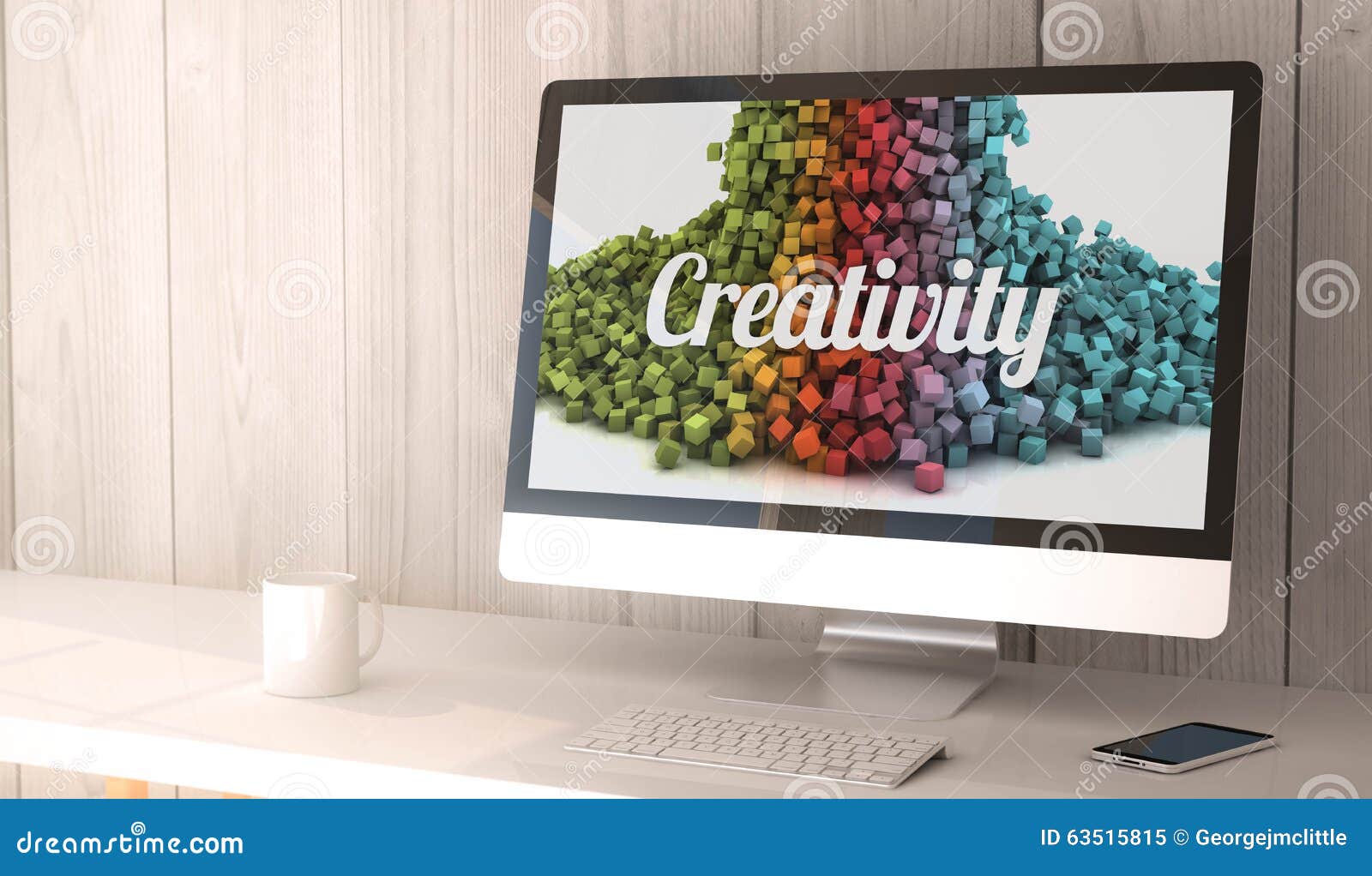 Desktop Computer Creativity Stock Illustration - Illustration of ...