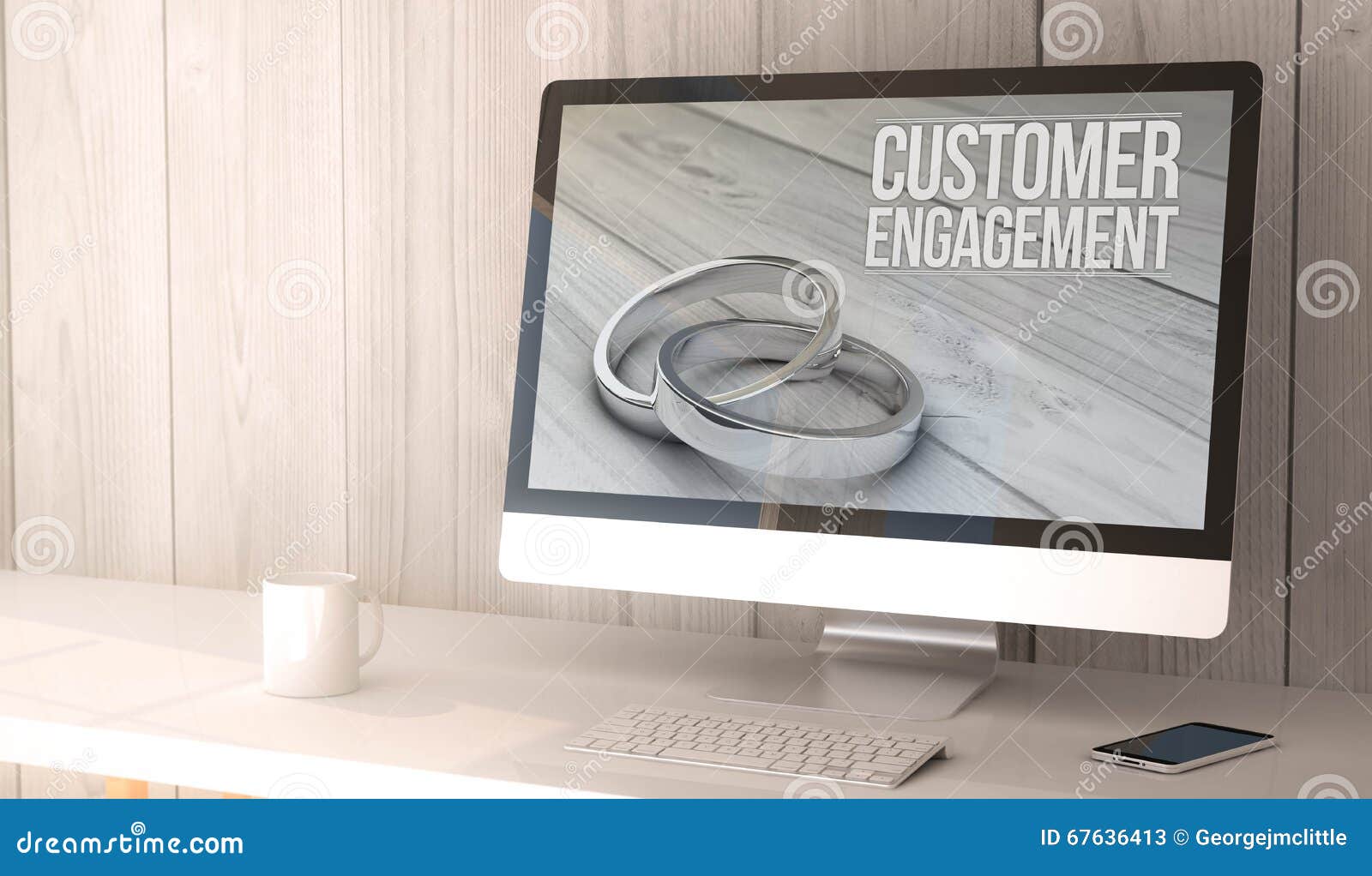Desktop Computer Customer Engagement Stock Illustration - Illustration ...