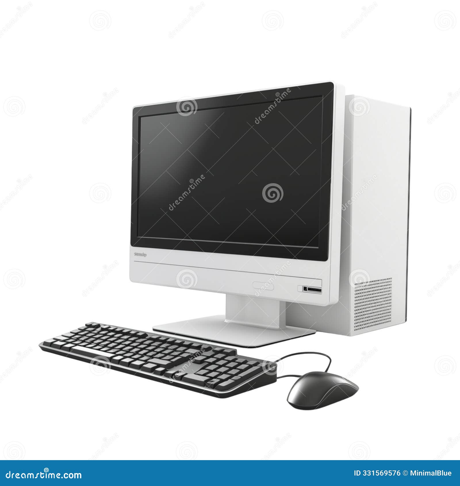 Desktop Computer Cutout Isolated on White Background Stock Illustration ...