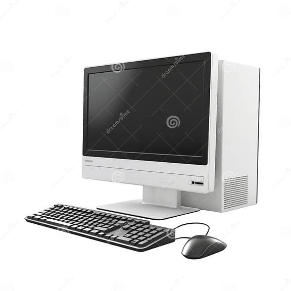 Desktop Computer Cutout Isolated on White Background Stock Illustration ...