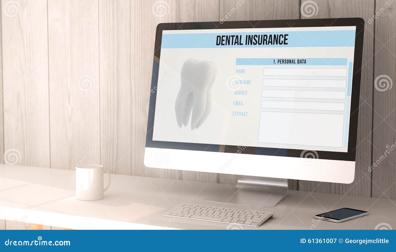 Desktop Computer Dental Insurance Stock Illustration - Illustration of ...