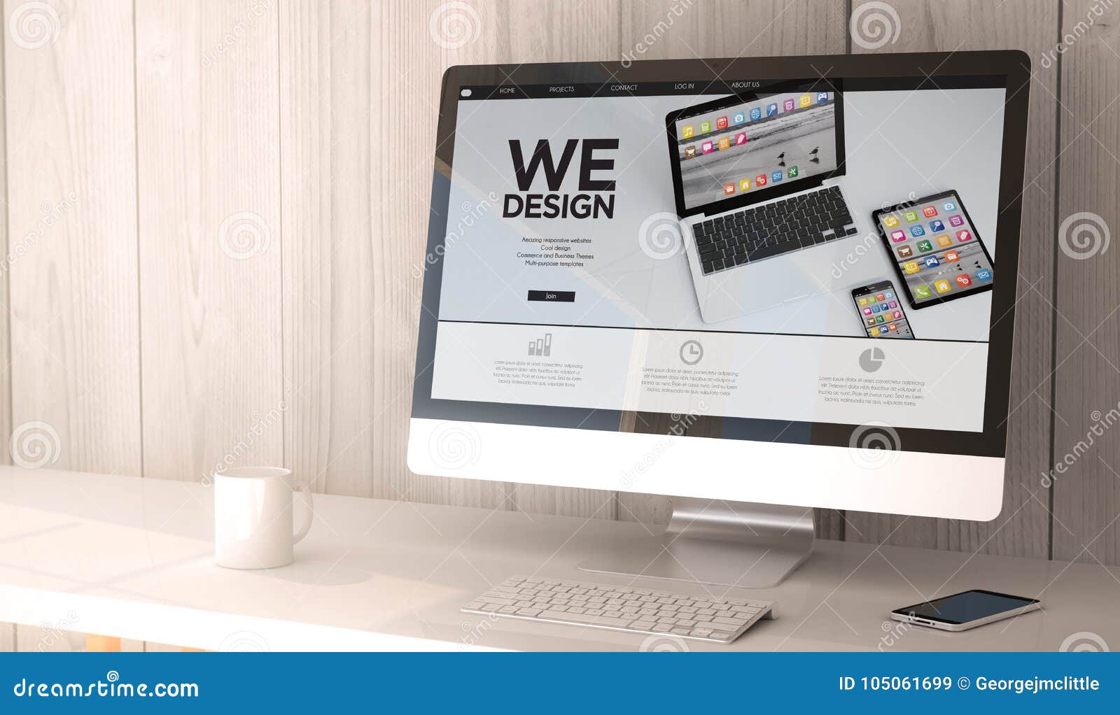 Desktop computer we design stock image. Image of computer - 105061699