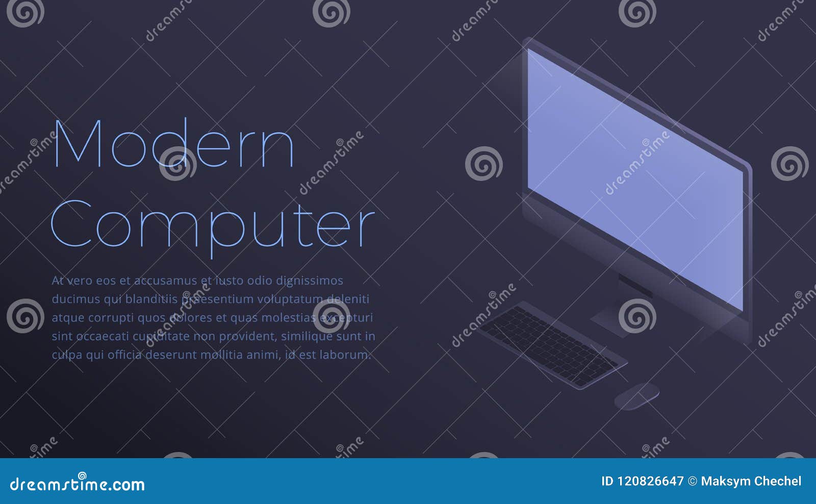 Desktop Computer Device. Modern Web Template of Isometric Computer ...