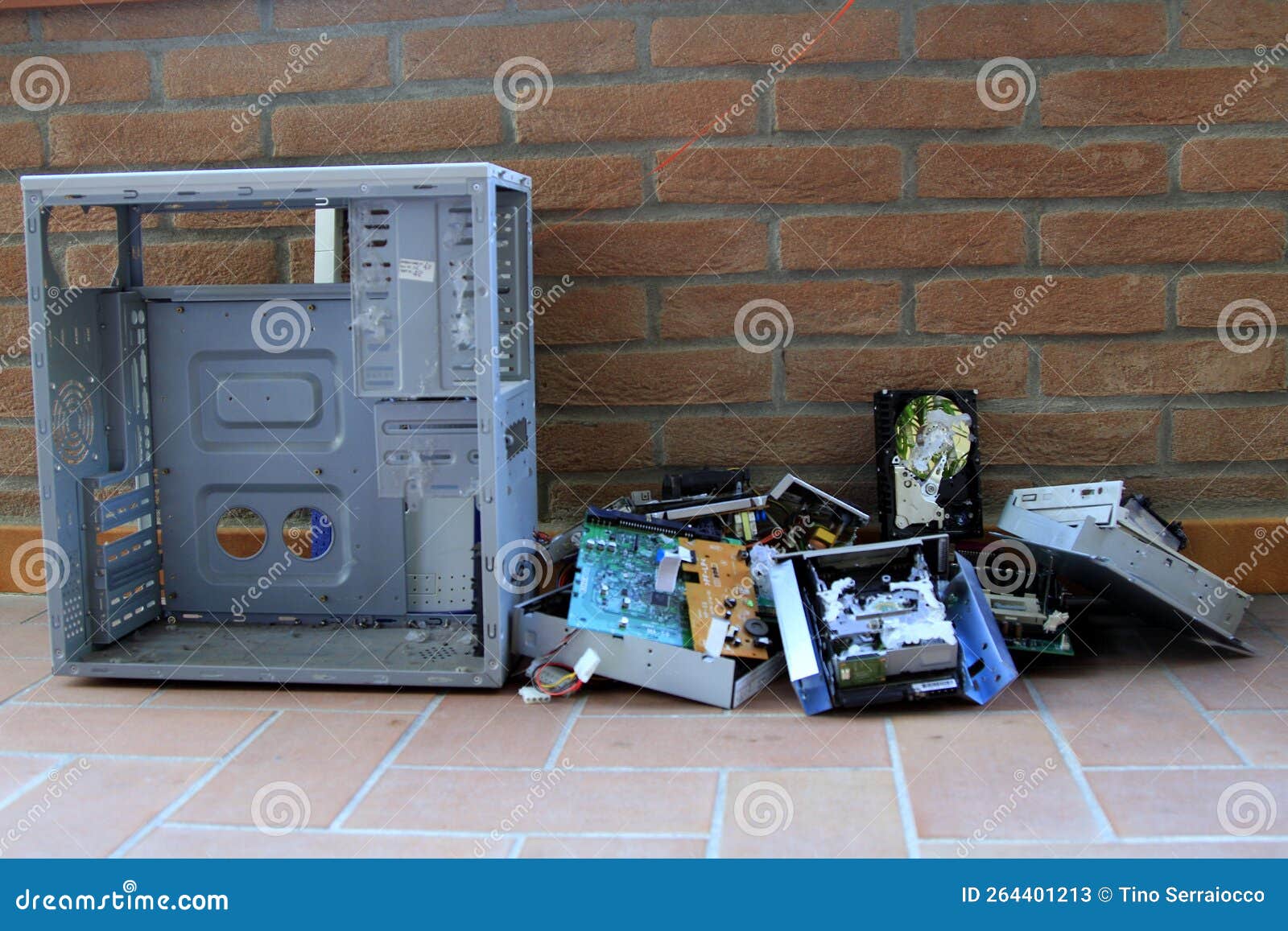 Desktop Computer Disassembled with Pieces Piled Up Stock Image - Image ...