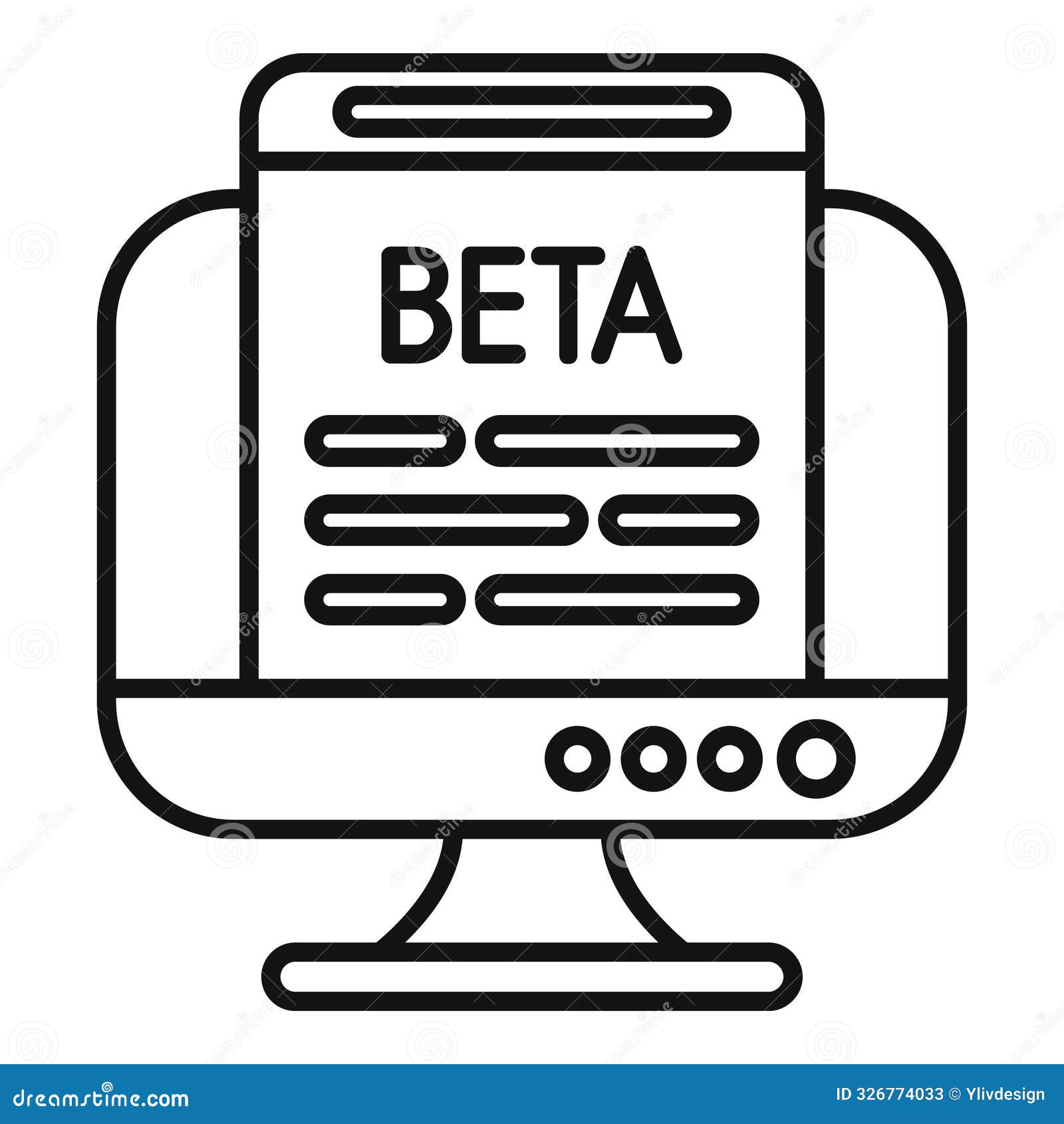 Desktop Computer Displaying Beta Software Version for Testing and ...
