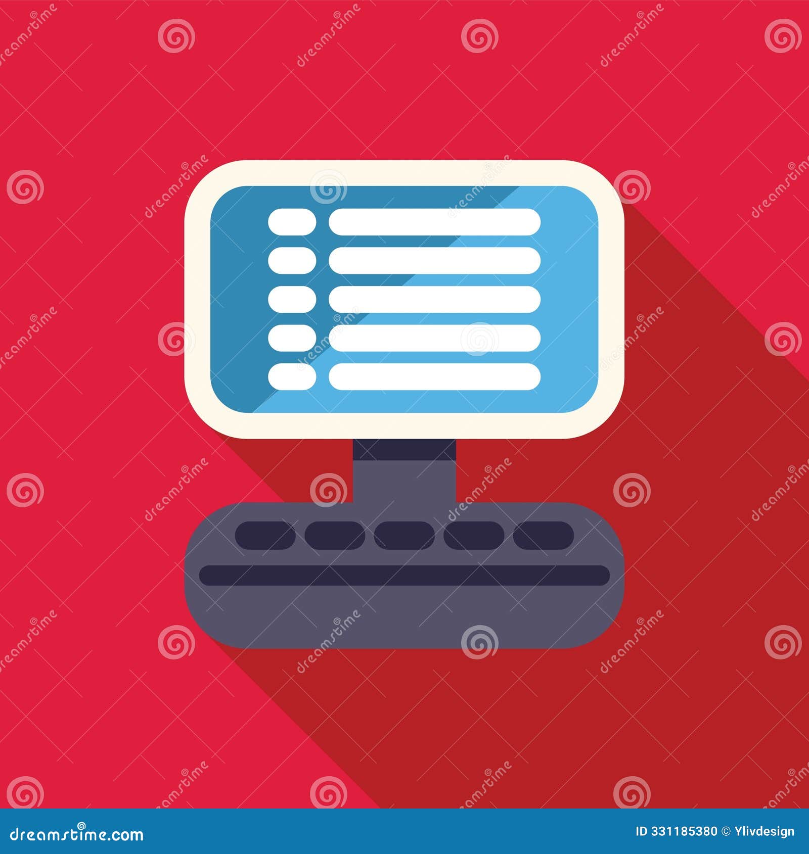 Desktop Computer Showing Empty Checklist on Screen Stock Illustration ...