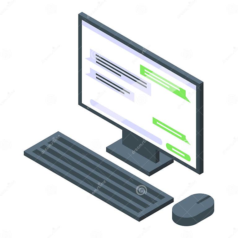 Desktop Computer Displaying Instant Messaging Application for Online Communication Stock ...