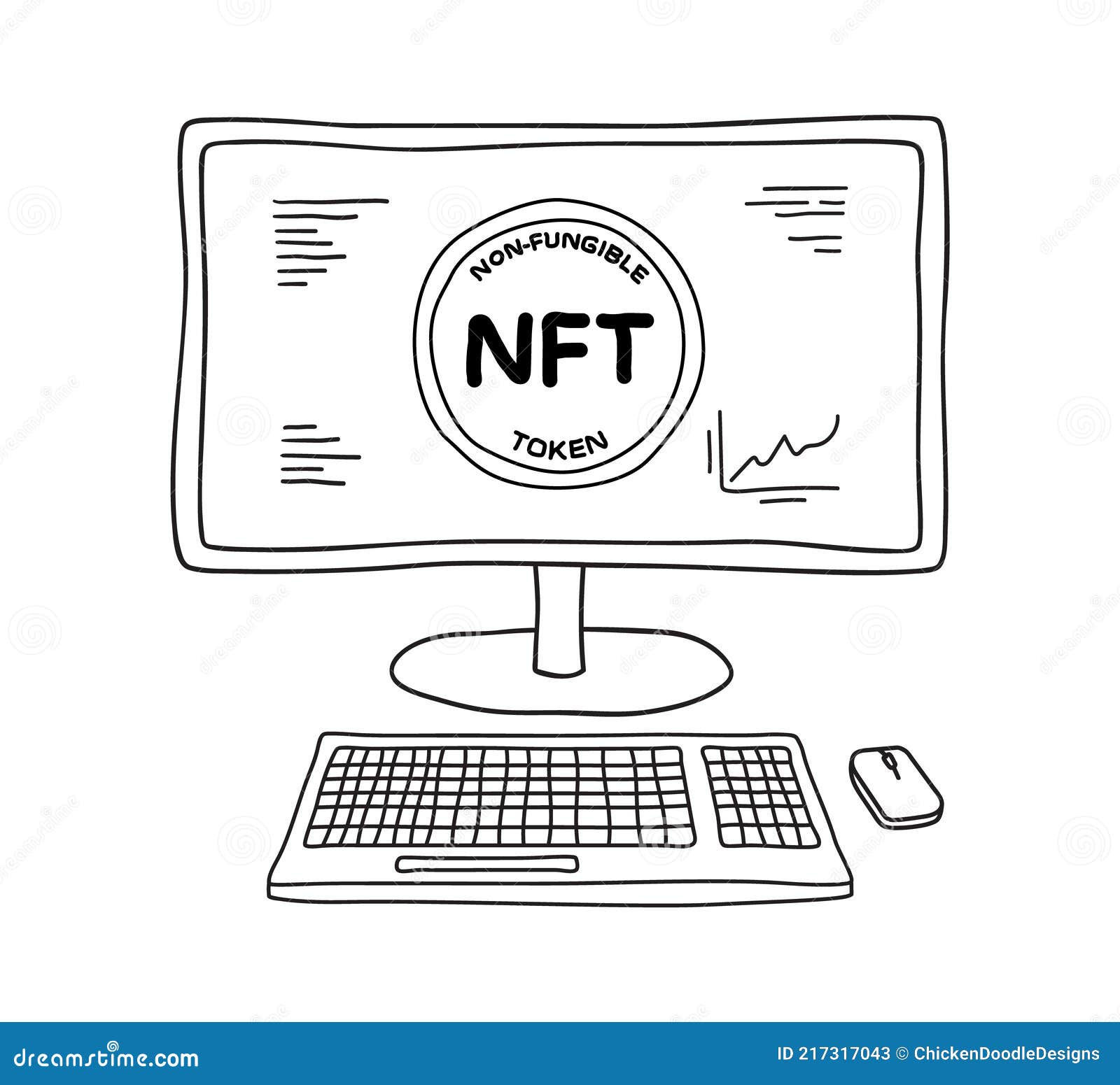 Desktop Computer Displaying NFT Non-fungible Token Stock Vector ... Desktop Computer Displaying NFT Non-fungible Token Stock Vector ...