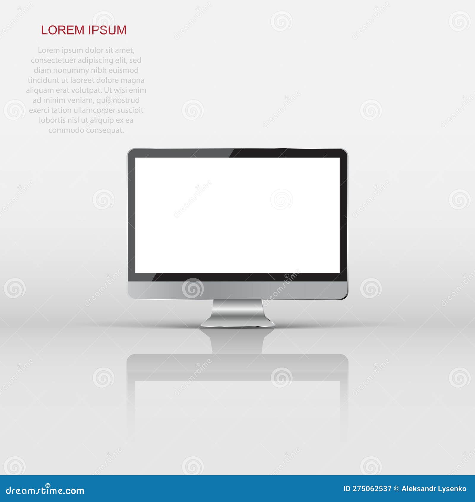 Desktop Computer Flat Icon. Realistic Vector Illustration Stock Vector ...