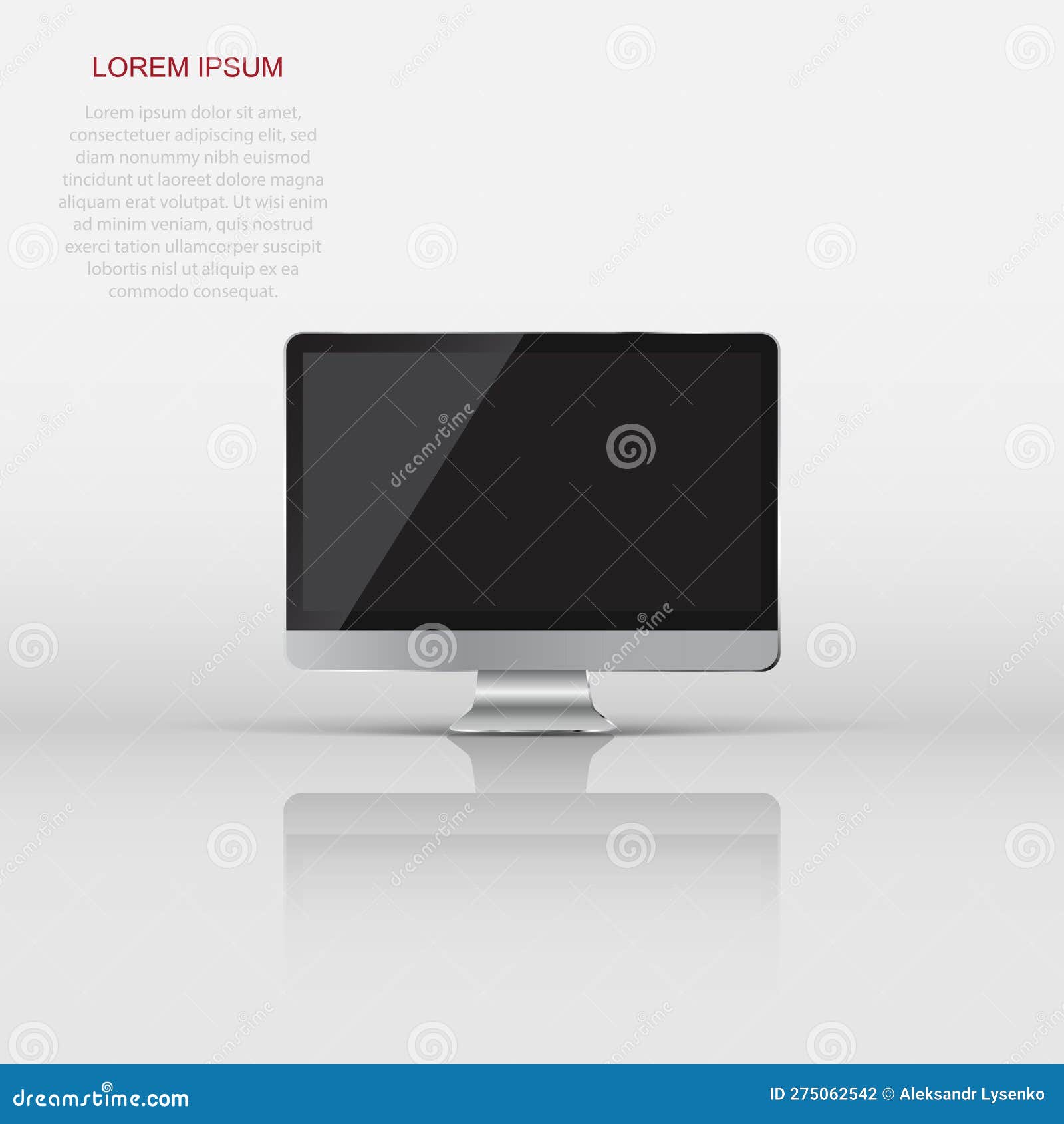 Desktop Computer Flat Icon. Realistic Vector Illustration Stock Vector ...