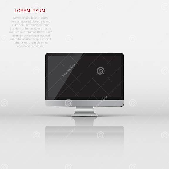 Desktop Computer Flat Icon. Realistic Vector Illustration Stock Vector ...