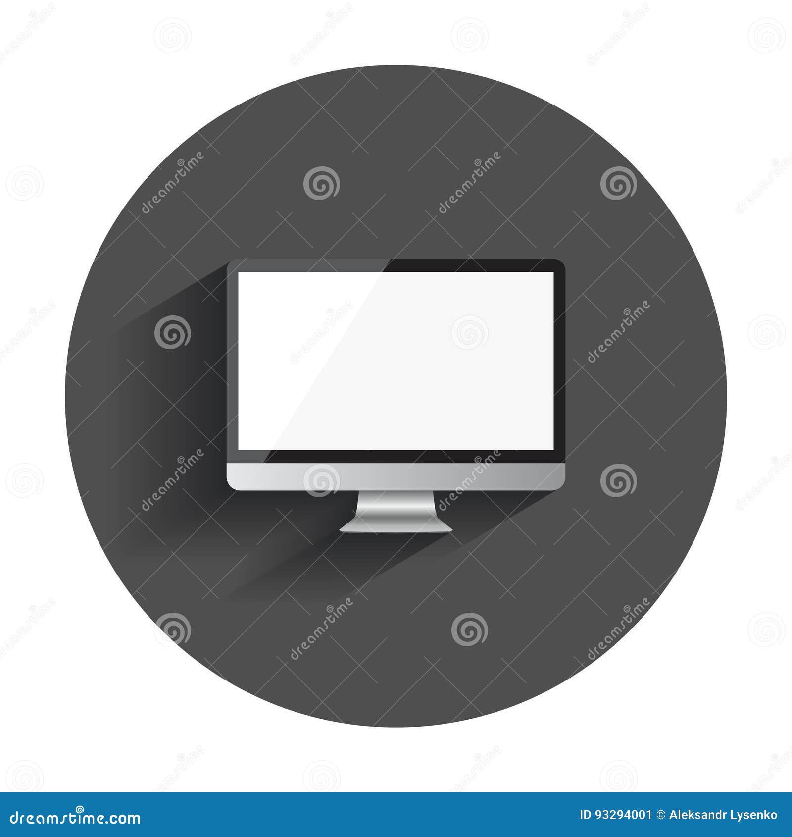 Desktop Computer Flat Icon. Stock Vector - Illustration of equipment ...