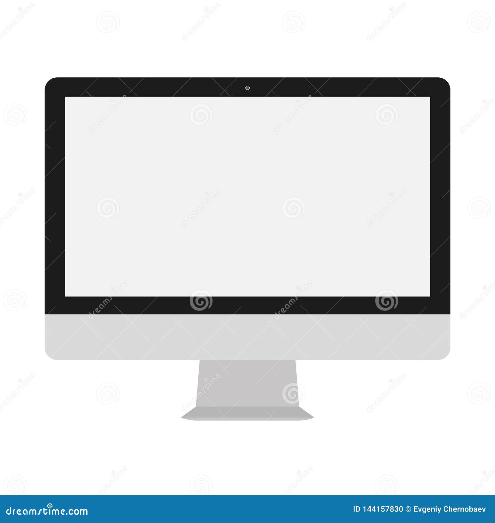 Desktop Computer with Grey Screen Vector Eps10. Modern Flat Screen ...