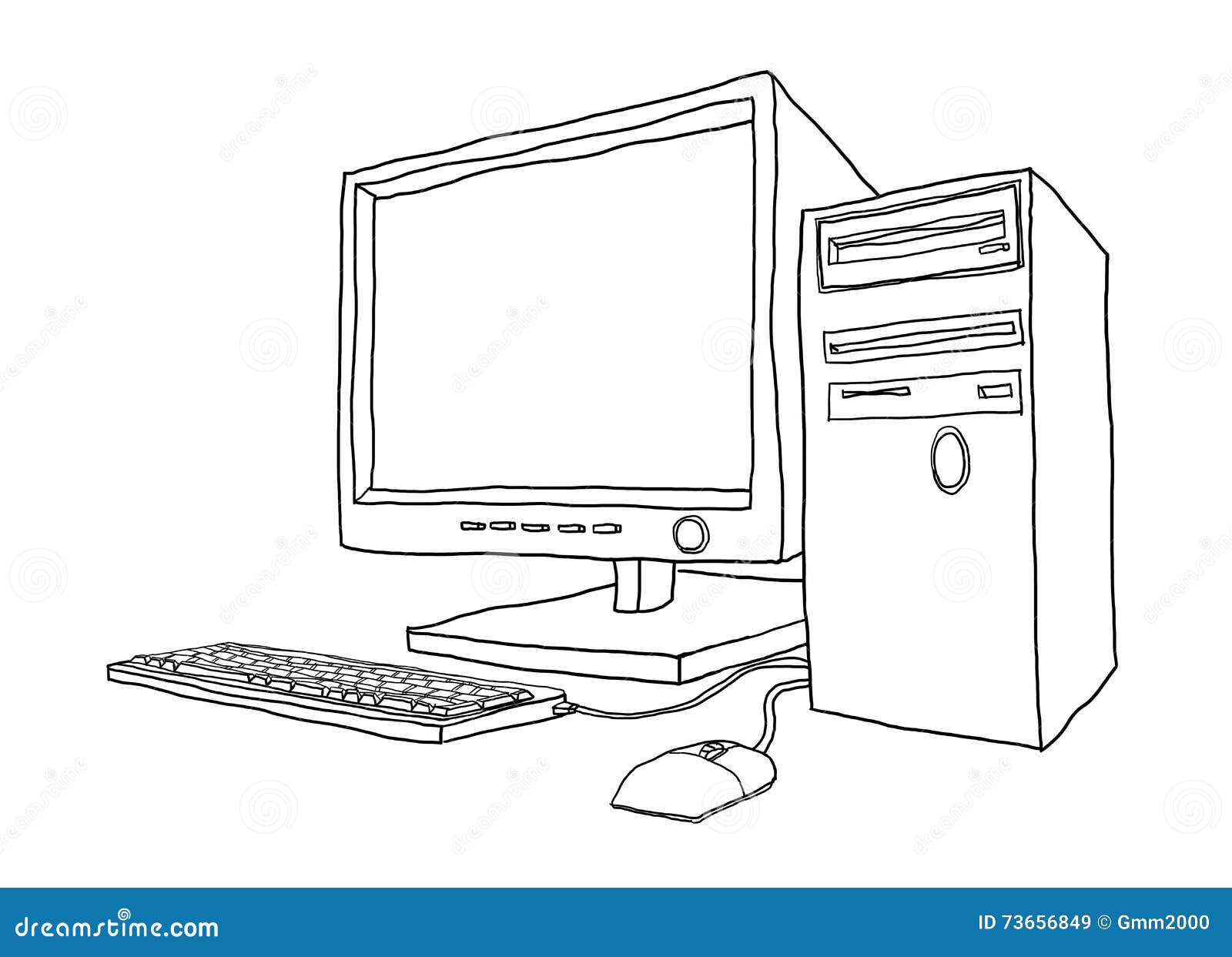 Desktop Computer Hand Drawn Line Art Painting Cute Illustration2 Stock ... Desktop Computer Hand Drawn Line Art Painting Cute Illustration2 Stock ...