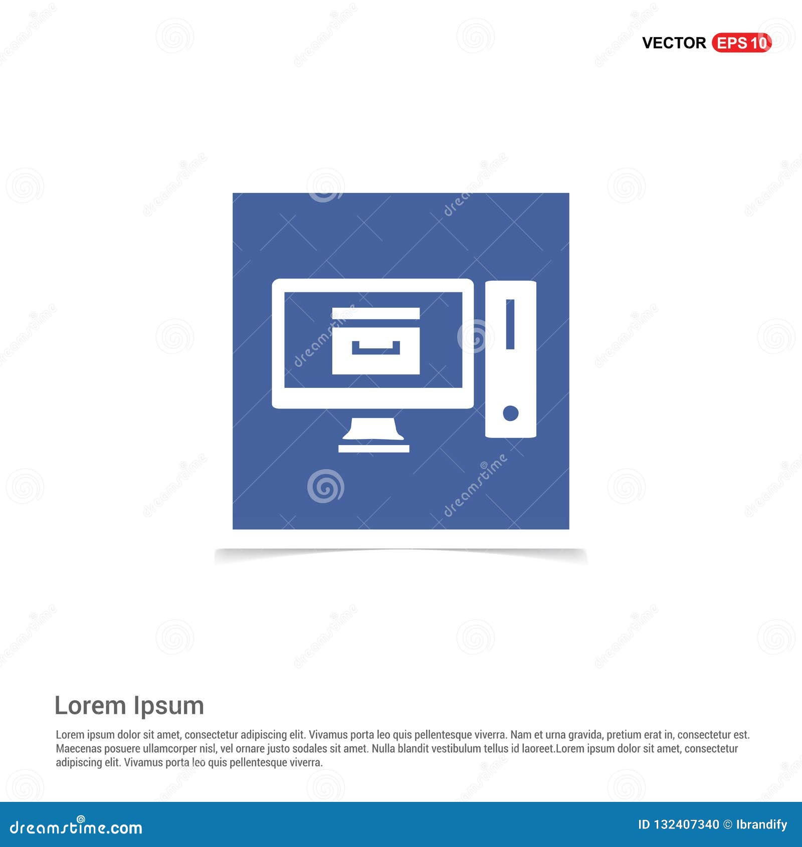 Desktop Computer Icon - Blue Photo Frame Stock Vector - Illustration of ...