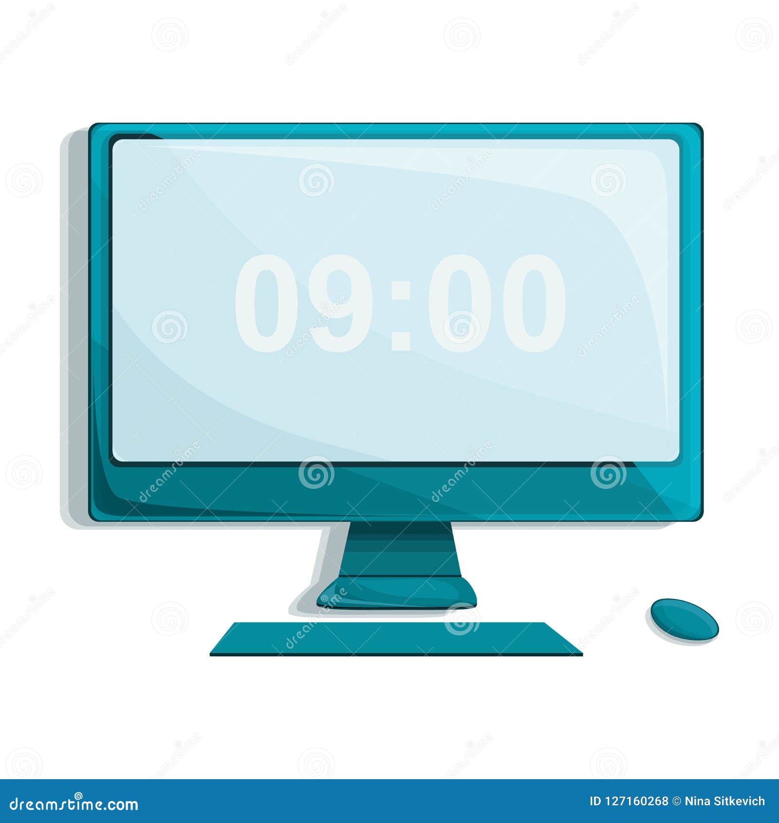 Desktop Computer Icon, Cartoon Style Stock Vector - Illustration of ...