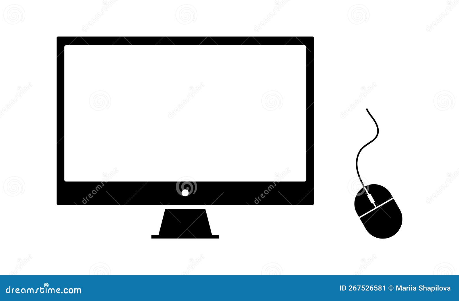 Desktop Computer Icon. Flat Design Stock Vector - Illustration of logo ...