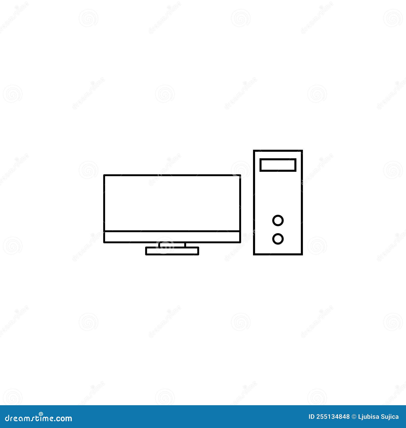 Desktop Computer Icon Flat Sign for Mobile Concept and Web Design Stock ...