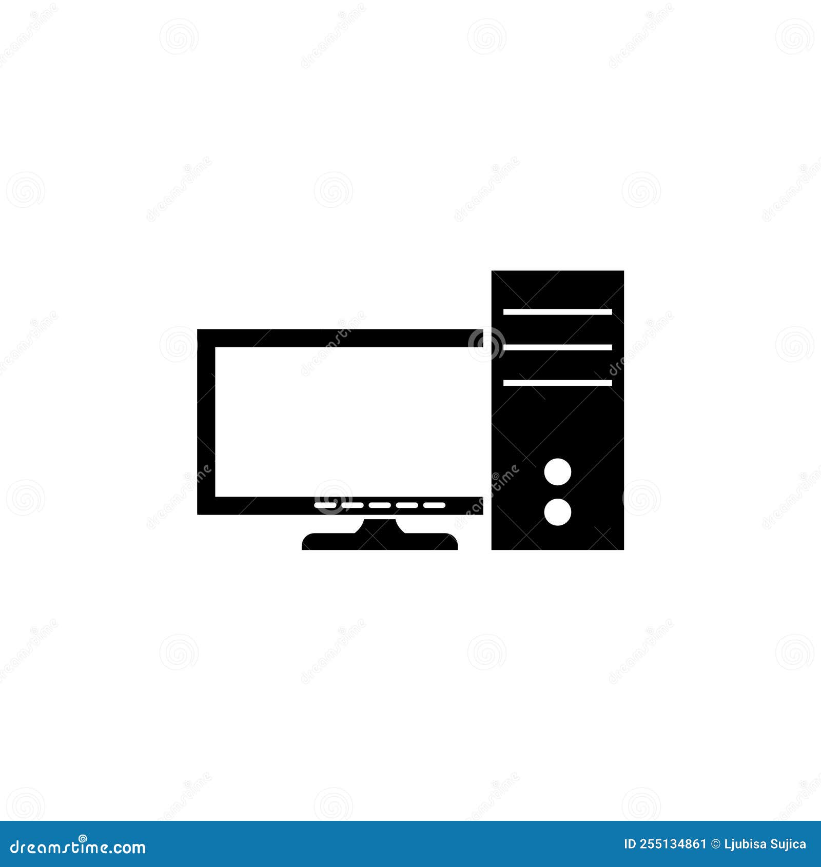 Desktop Computer Icon Flat Sign for Mobile Concept and Web Design Stock ...