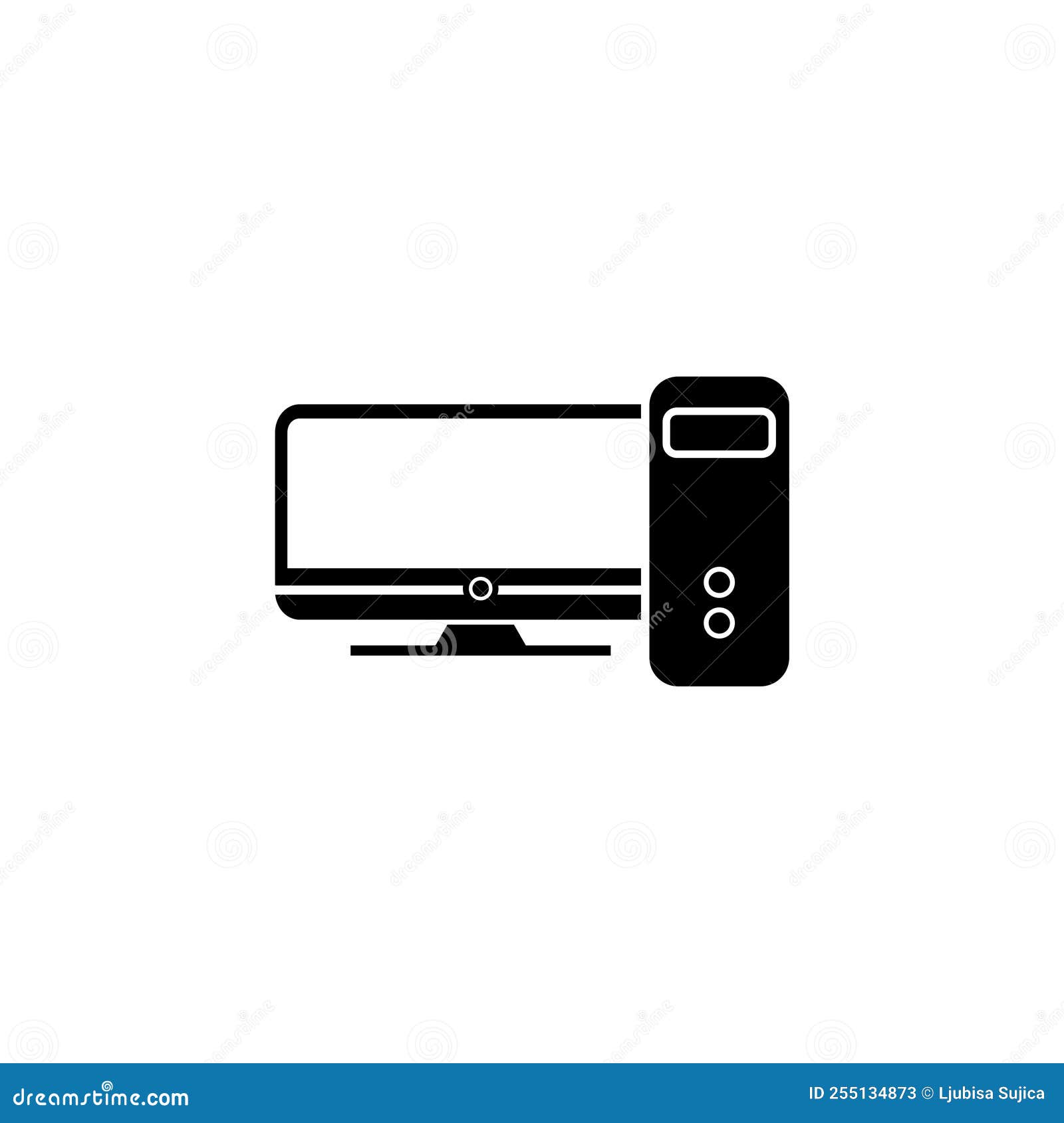 Desktop Computer Icon Flat Sign for Mobile Concept and Web Design Stock ...
