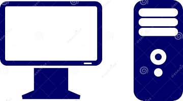 Desktop Computer Icon Logo Vector Stock Vector - Illustration of flat ...