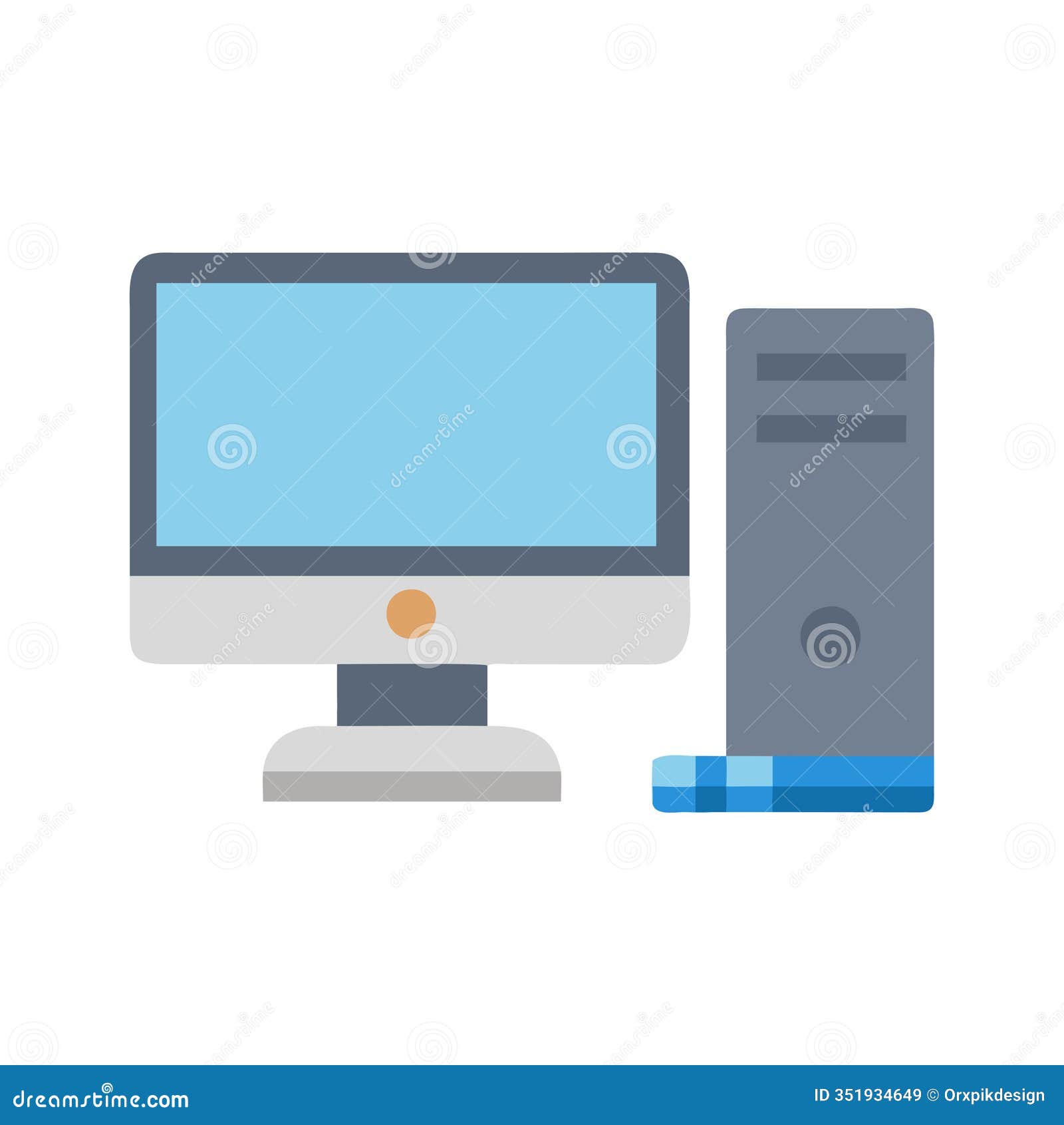 Desktop Computer Icon for Technology Stock Vector - Illustration of ...