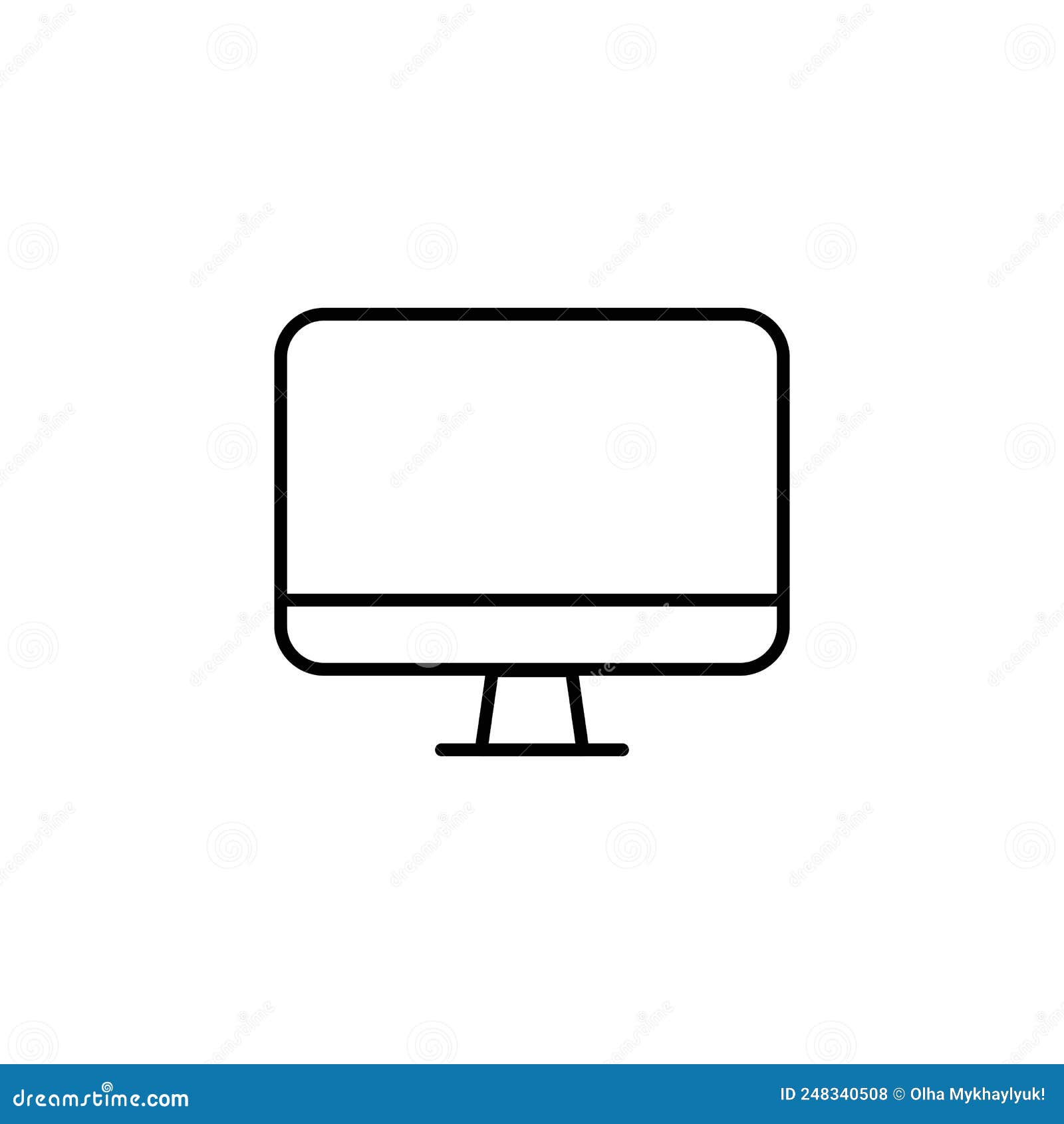 Desktop Computer Icon. Computer Screen Symbol Isolated on White ...