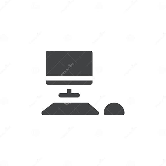Desktop Computer Icon Simple Vector Symbol Stock Vector - Illustration ...