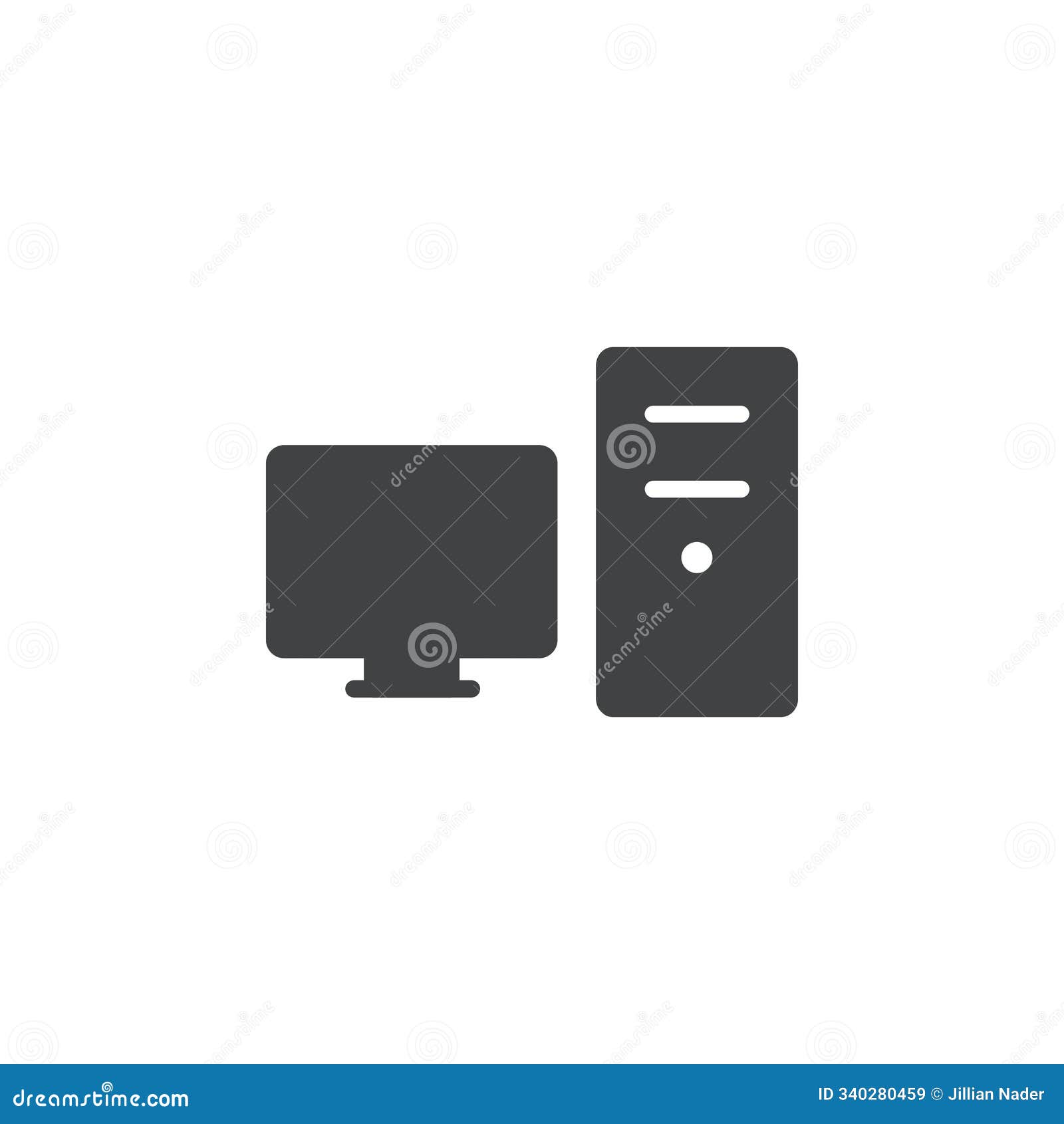 Desktop Computer Icon Simple Vector Symbol Stock Vector - Illustration ...