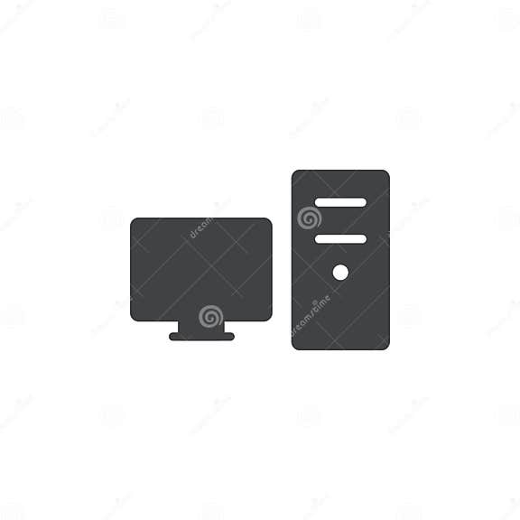 Desktop Computer Icon Simple Vector Symbol Stock Vector - Illustration ...