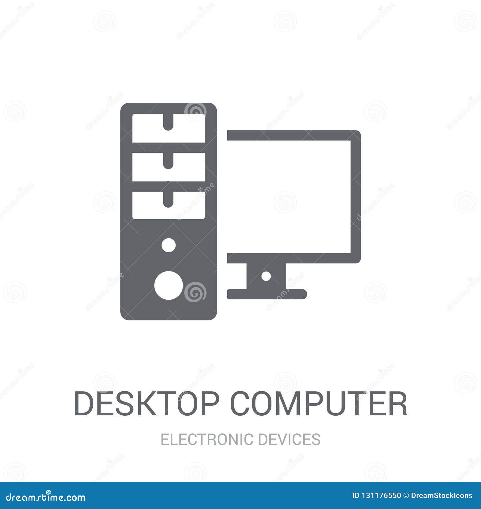 Desktop Computer Icon. Trendy Desktop Computer Logo Concept on W Stock ...