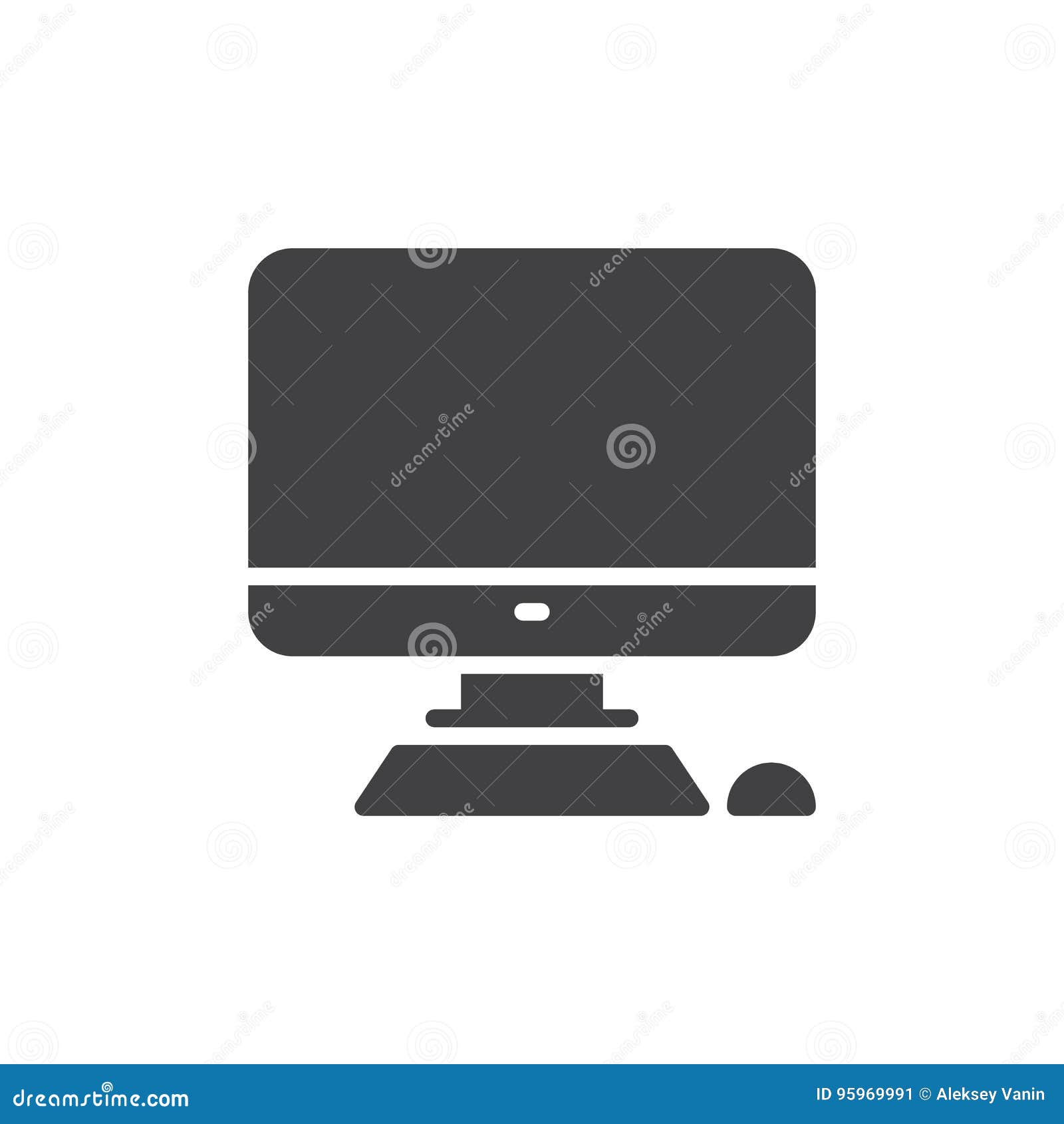 Desktop Computer Icon Vector, Filled Flat Sign, Solid Pictogram ...