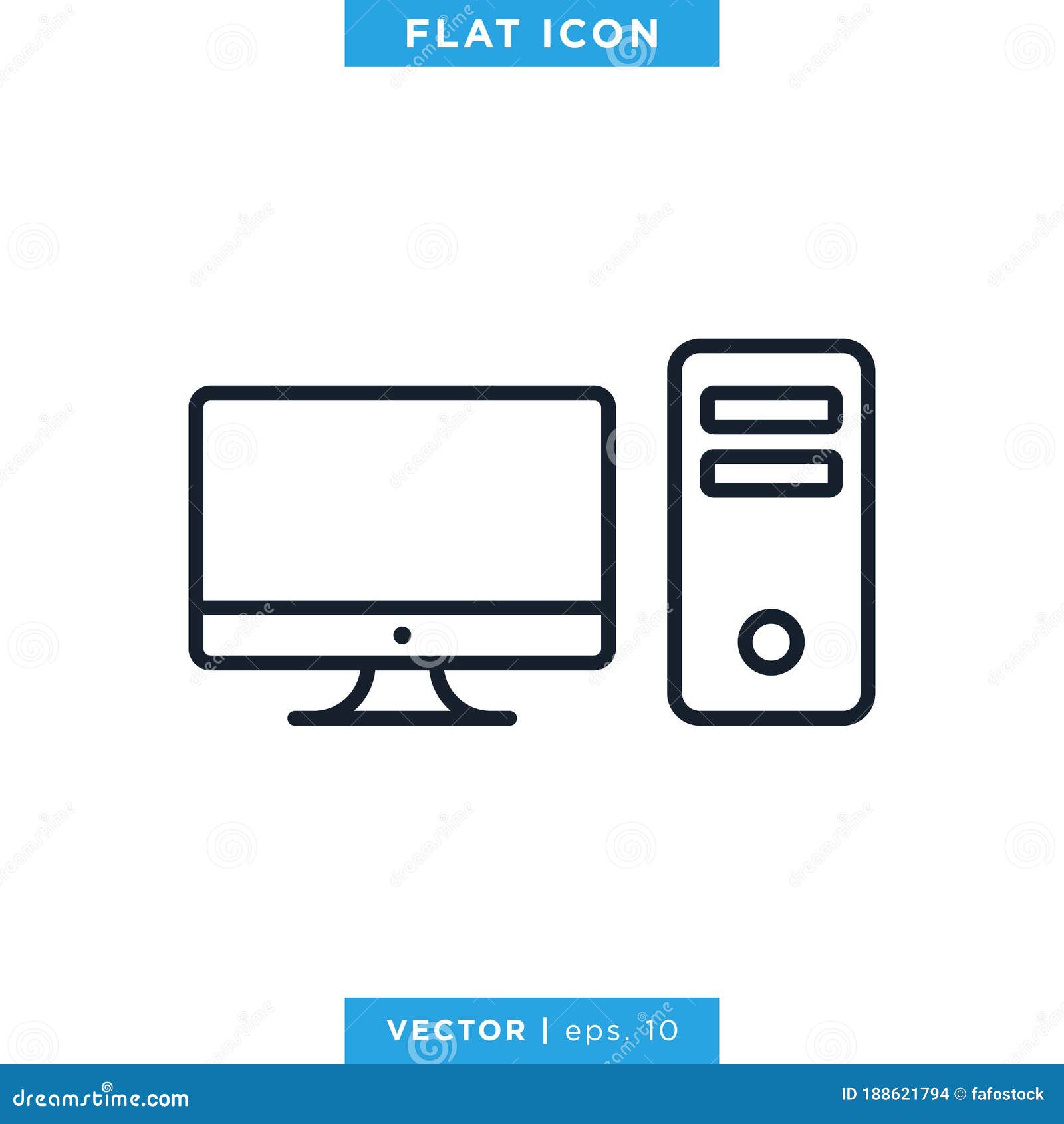 Desktop Computer Icon Vector Logo Design Template Stock Vector ...