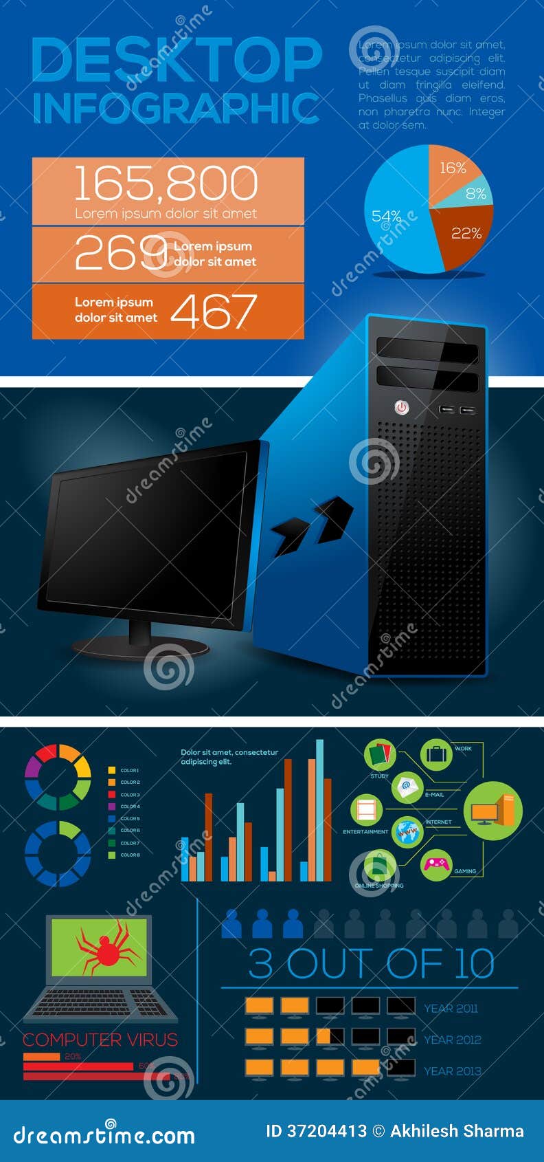 Desktop Computer Infographic Elements - Vector Stock Vector ...