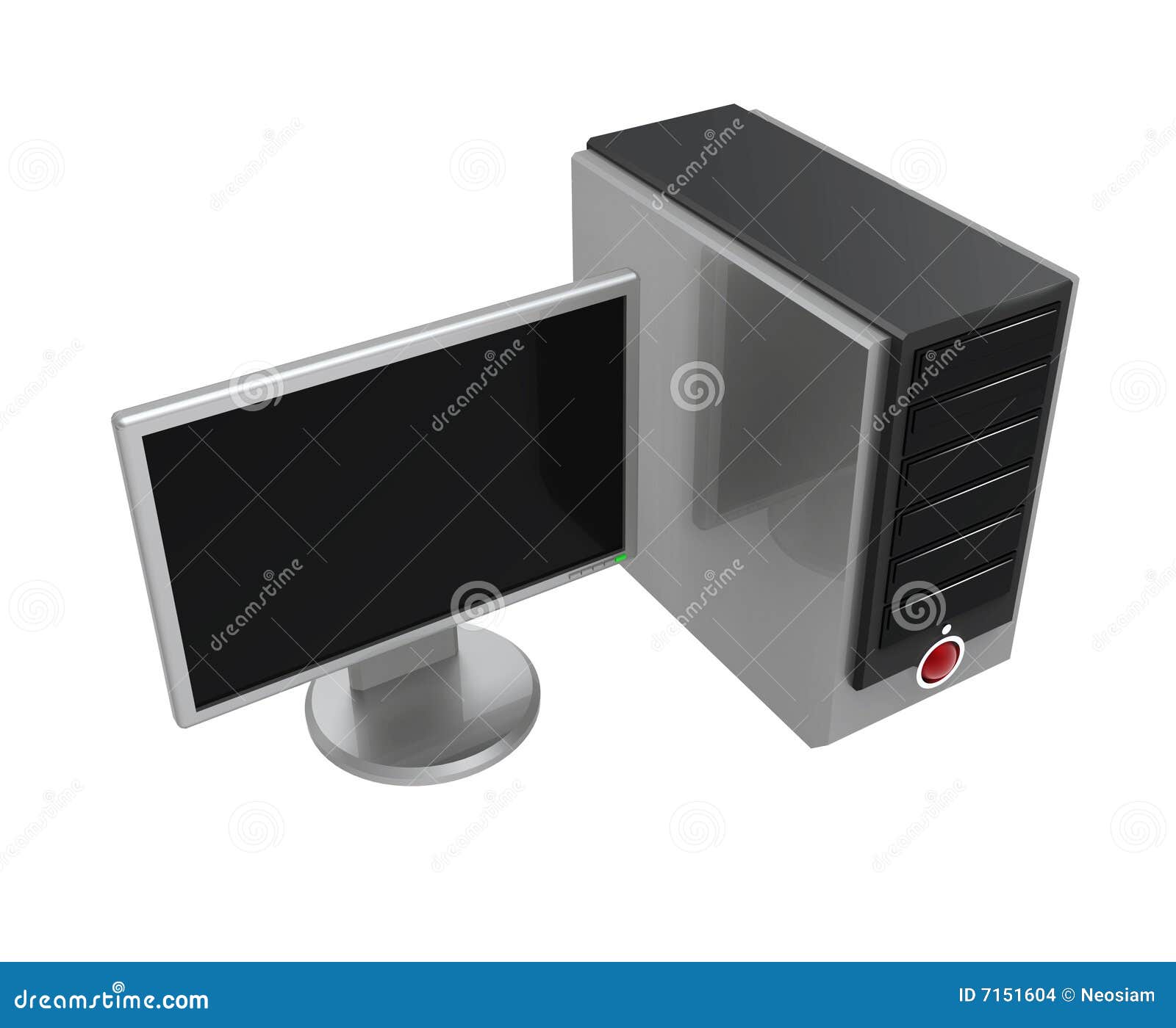 Desktop Computer Isolated stock illustration. Illustration of icons ...