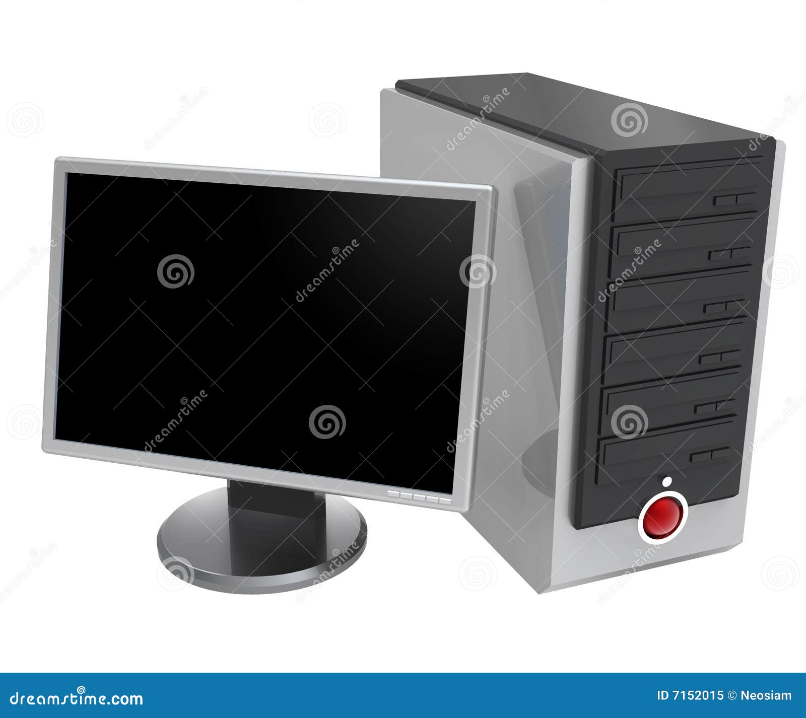 Desktop Computer Isolated stock illustration. Illustration of computer ...