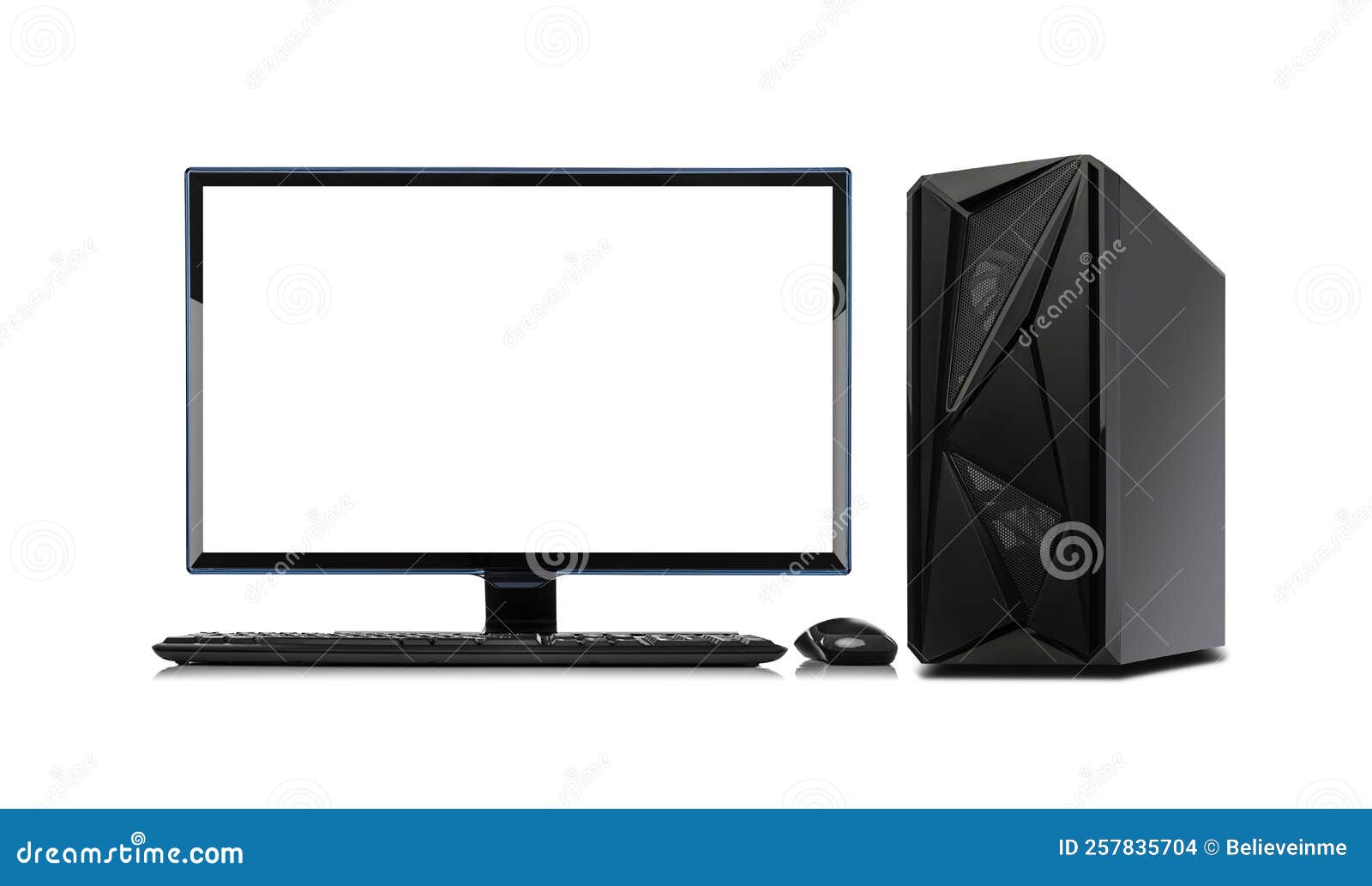 Desktop Computer Isolated on White. Stock Photo - Image of mouse ...