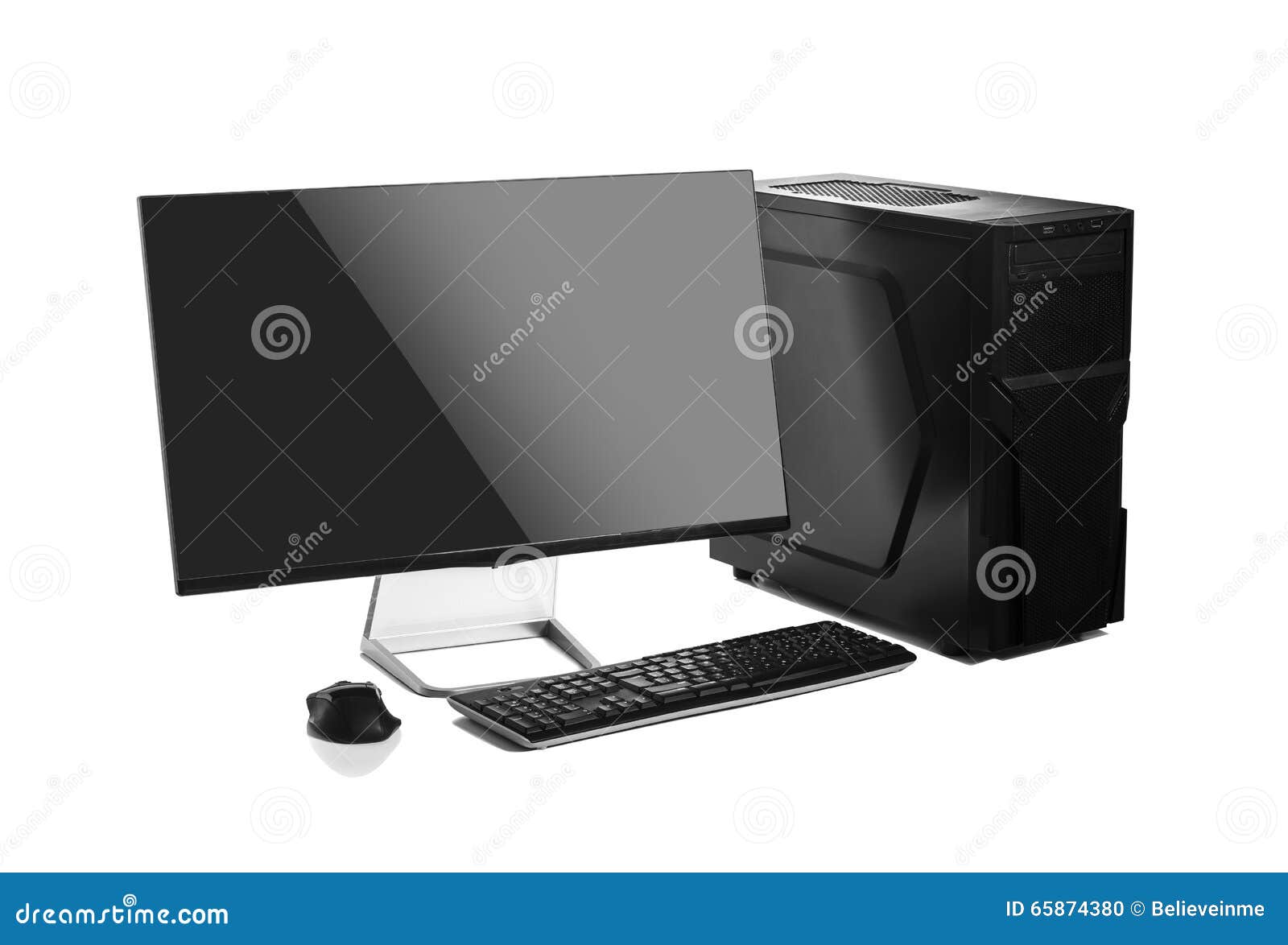 Desktop computer isolated. stock illustration. Illustration of liquid ...